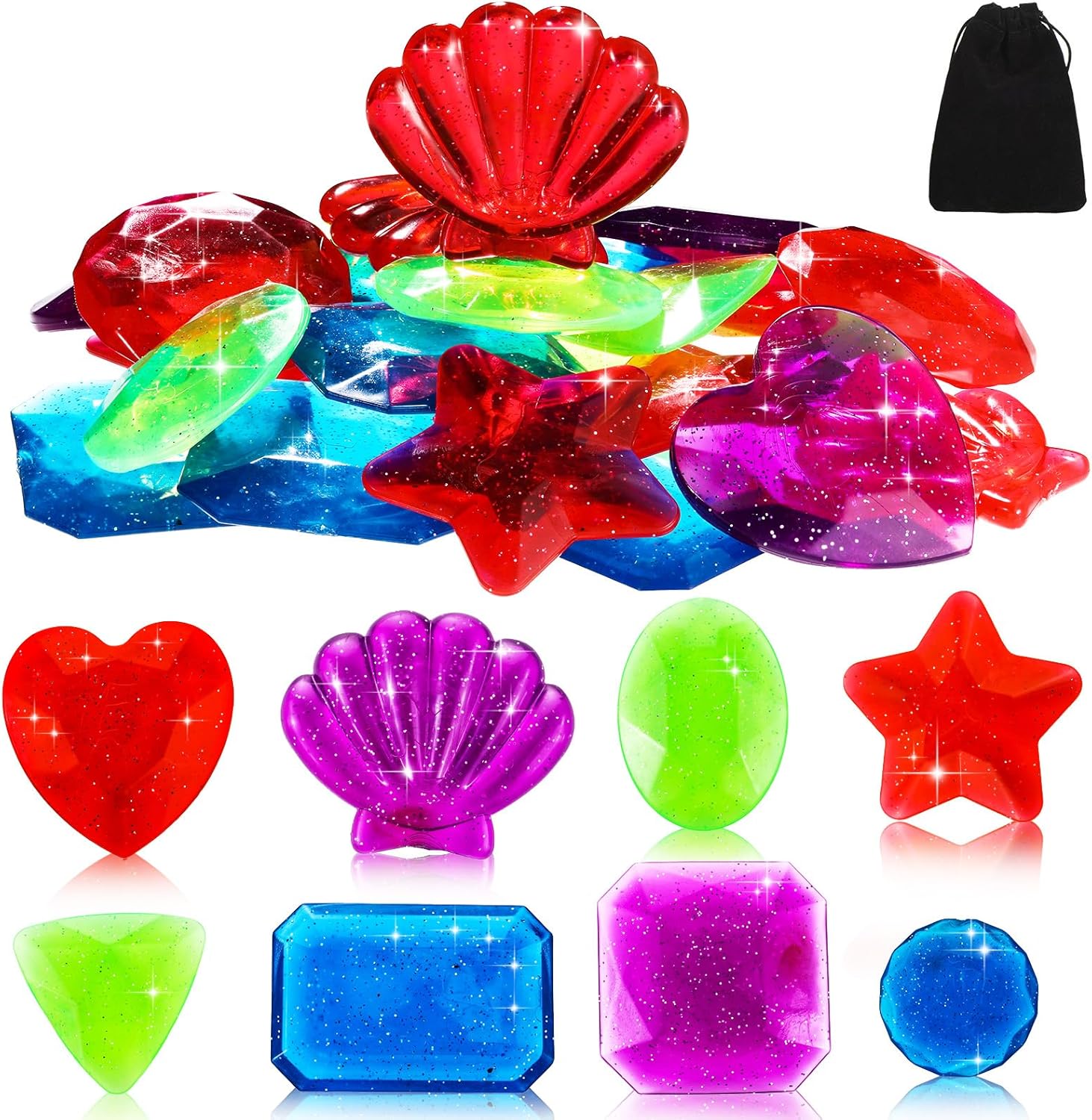 Amazon.com: 24 Pieces Big Dive Gem Pool Toys, Colorful Big Sinking ...