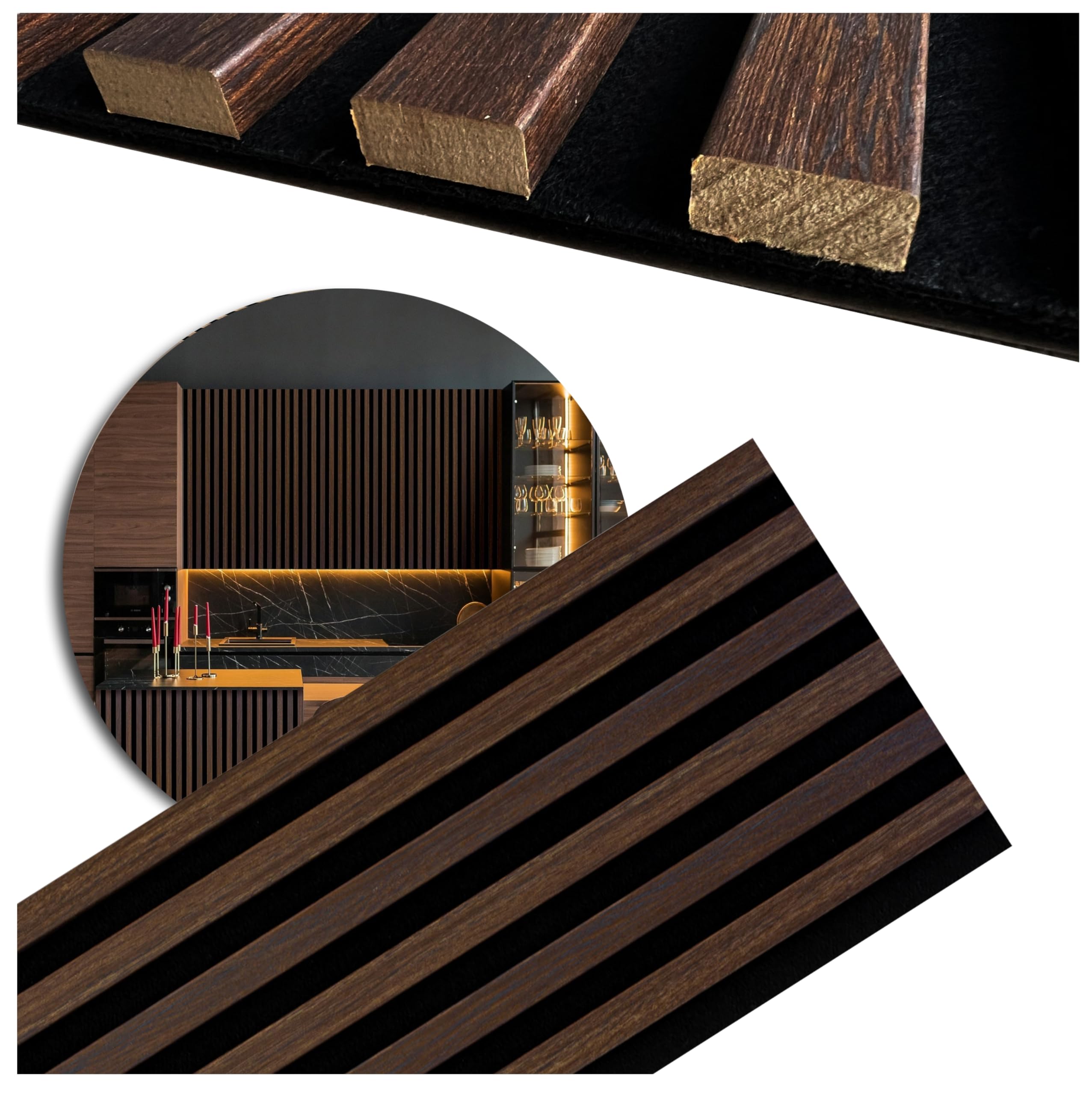 Deccart - Wandpaneele 270 x 30 x 2cm, Lamellenwand Holzpaneele Wand ...