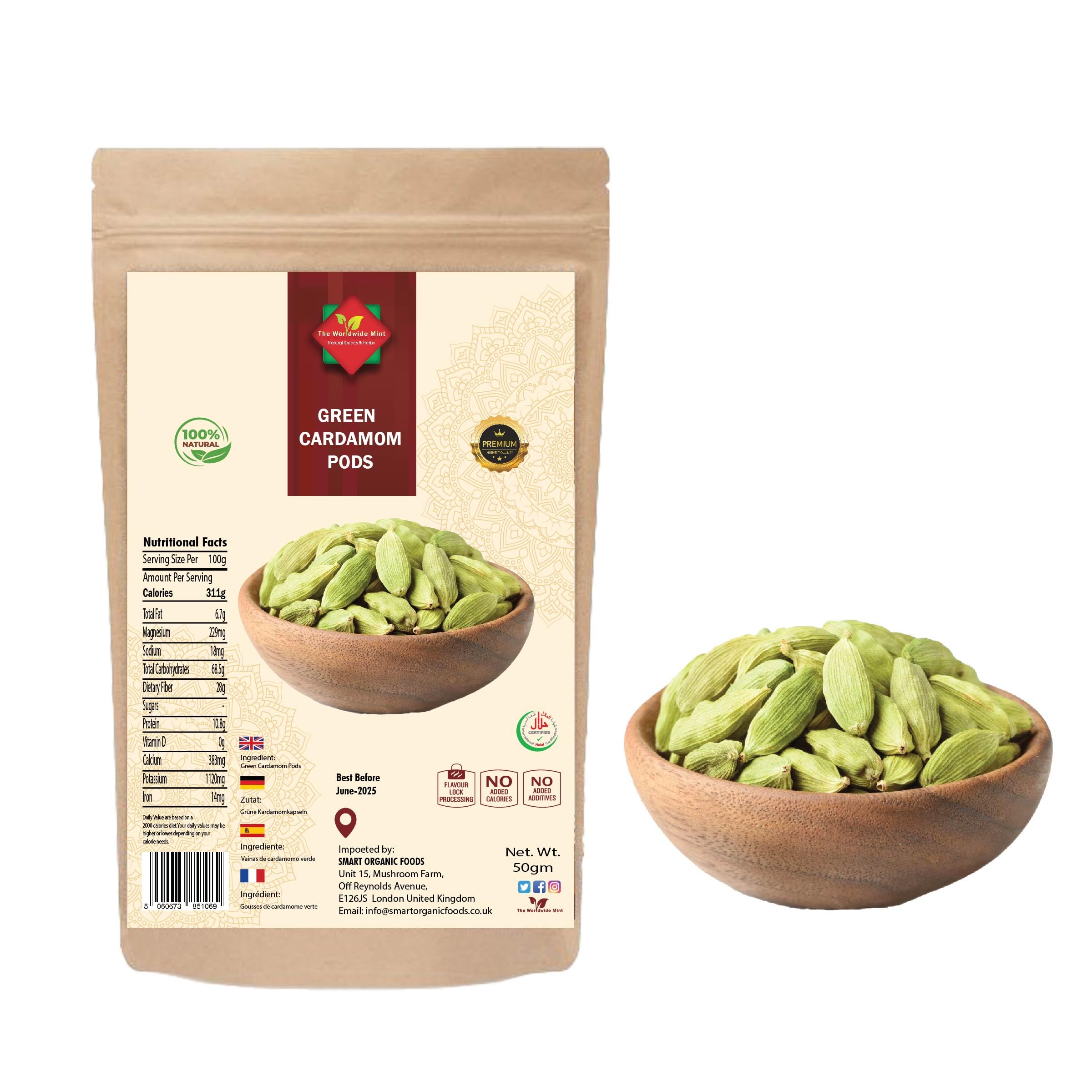 The Worldwide Mint Green Cardamom Pods Hari Elaichi Green Elachi ...