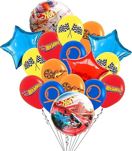 Amazon.com: Hot Wheels Balloons Hot Wheel Themed Party Balloons with ...