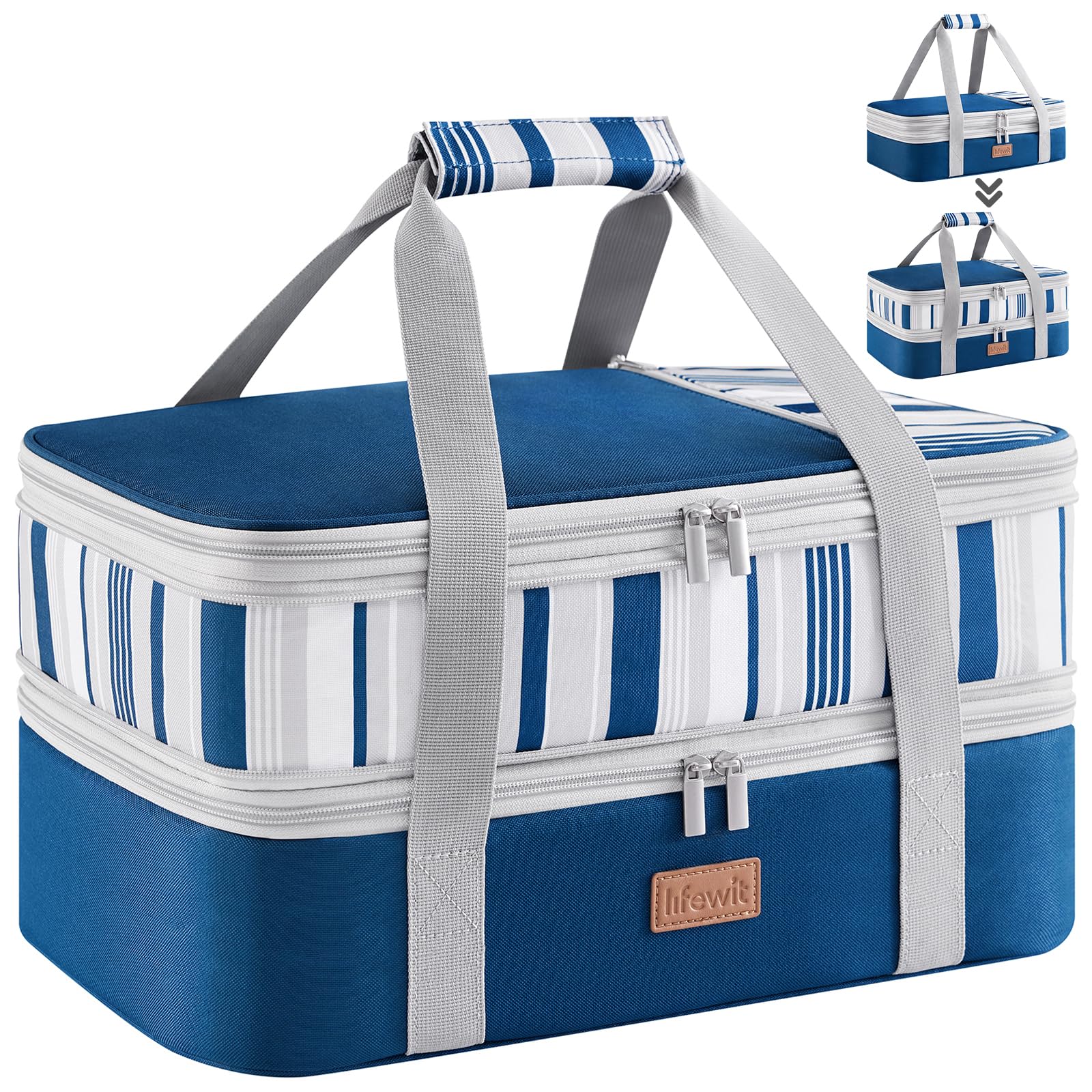 Amazon.com: Lifewit Insulated Double Casserole Carrier Thermal Lunch ...