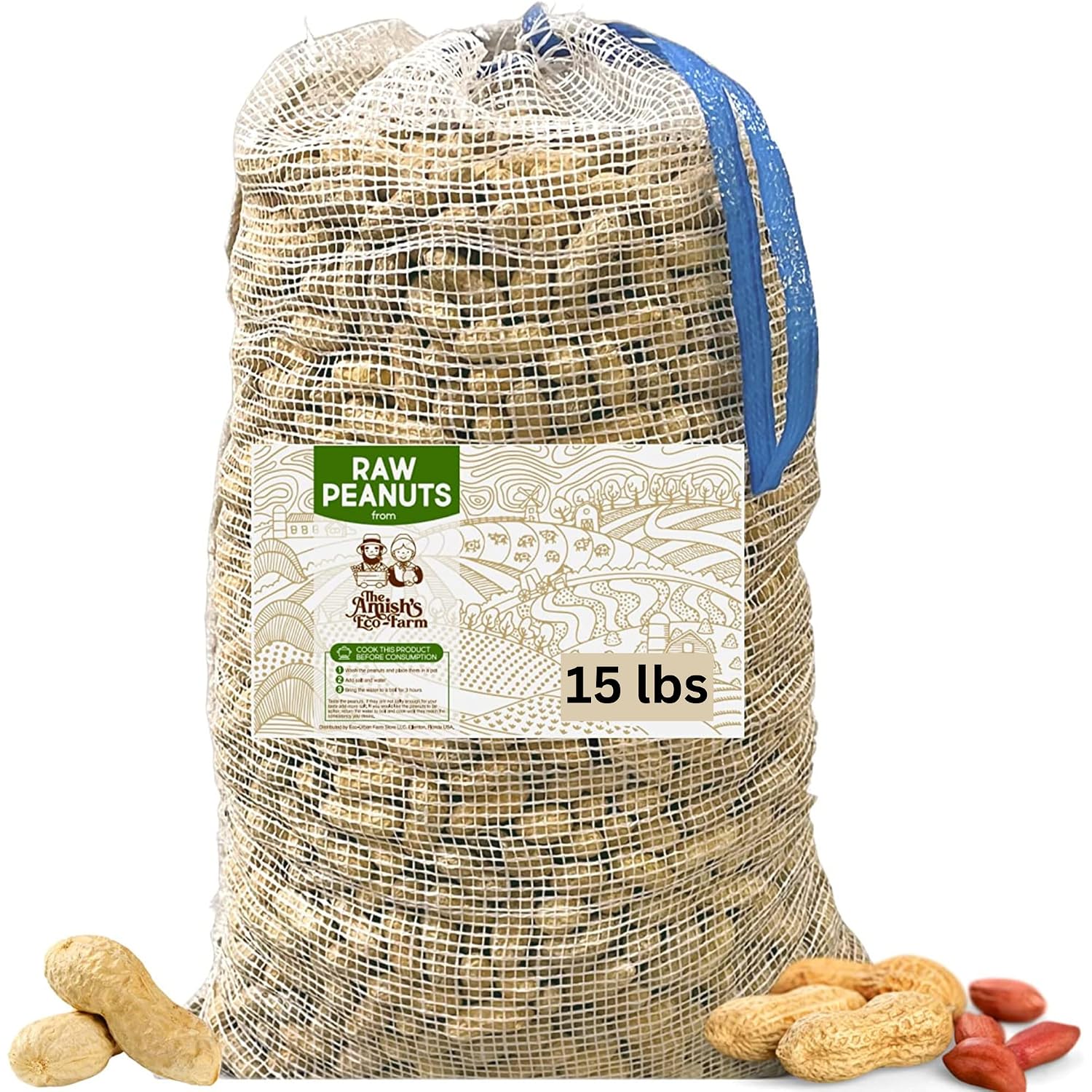 Amazon.com : THE AMISH ECO-FARM | Fancy Size | Bulk Raw Peanuts in ...