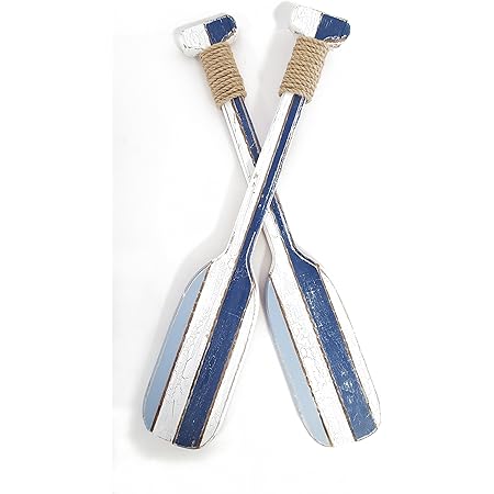 Amazon.com: 2 Pack 19.7 Inch Nautical Wooden Double Oar Decor with Rope ...