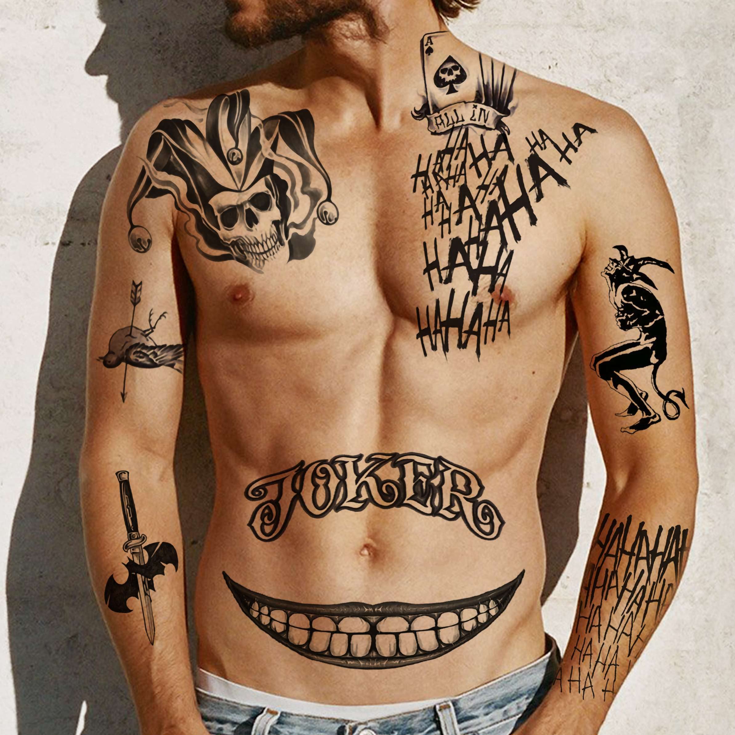 Top 125 + Joker smile temporary tattoo - Spcminer.com