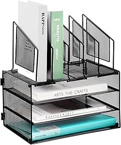 Amazon.com: EASEPRES Desk Organizer Tray, 3 Tier Paper Organizer with 5 ...