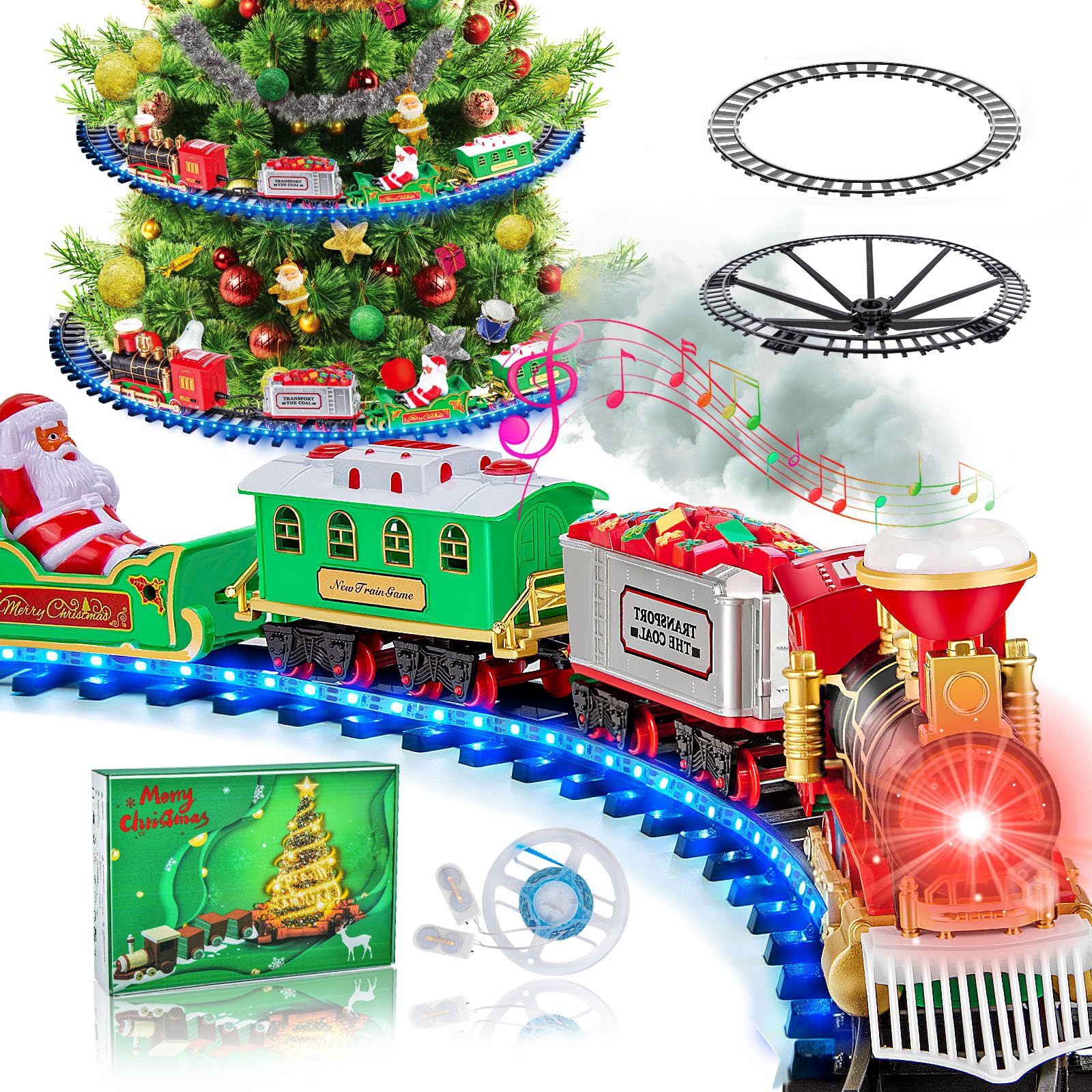 BuzzoXerex Train Electrique Noel, Train de Noel Electrique pour Sapin ...
