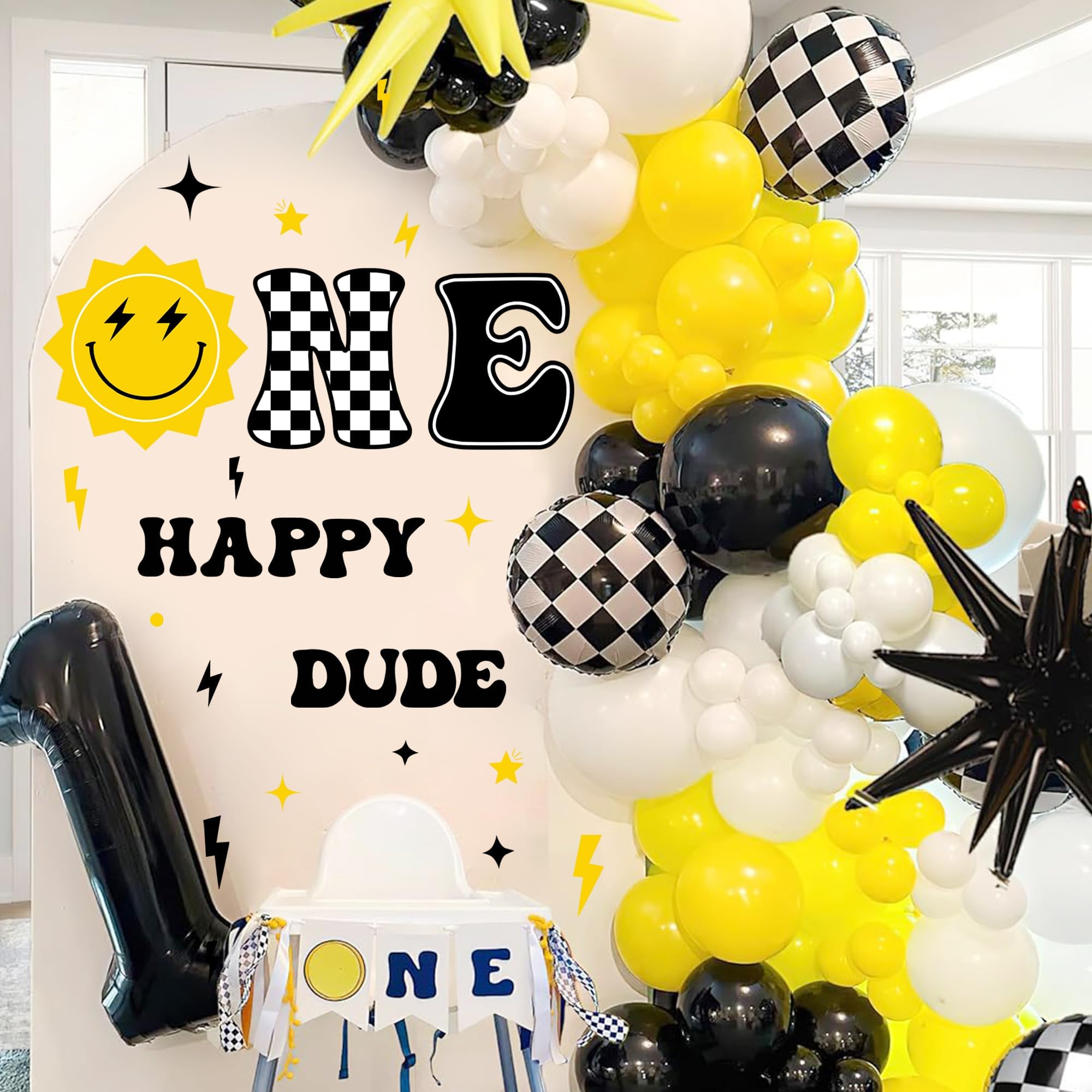 Amazon.com: One Happy Dude Sign Decor 1st Birthday Decorations Stickers ...