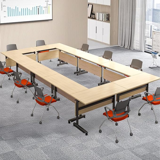 Amazon.com: 5.3FT Conference Table,6 Pack Folding Conference Room Table ...