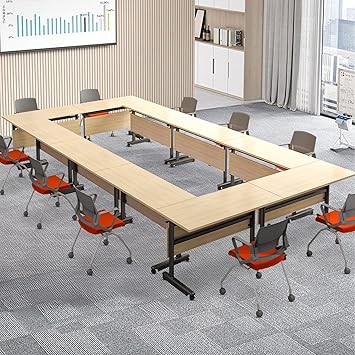 Amazon.com: 5.3FT Conference Table,6 Pack Folding Conference Room Table ...