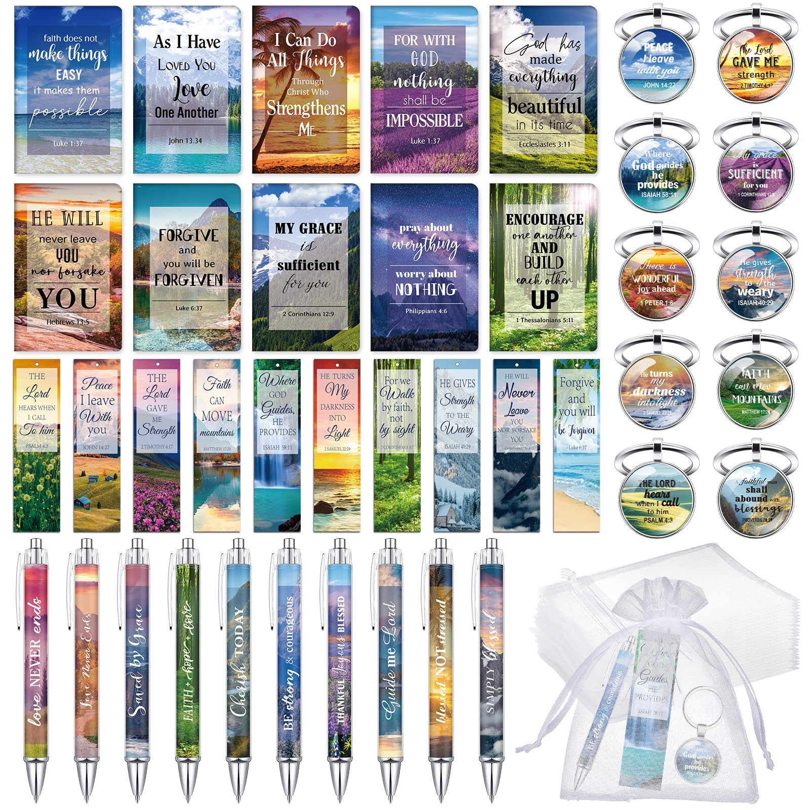 Amazon.com: Jetec 150 Bible Verses Gift Set for 30 Christian Bookmarks ...