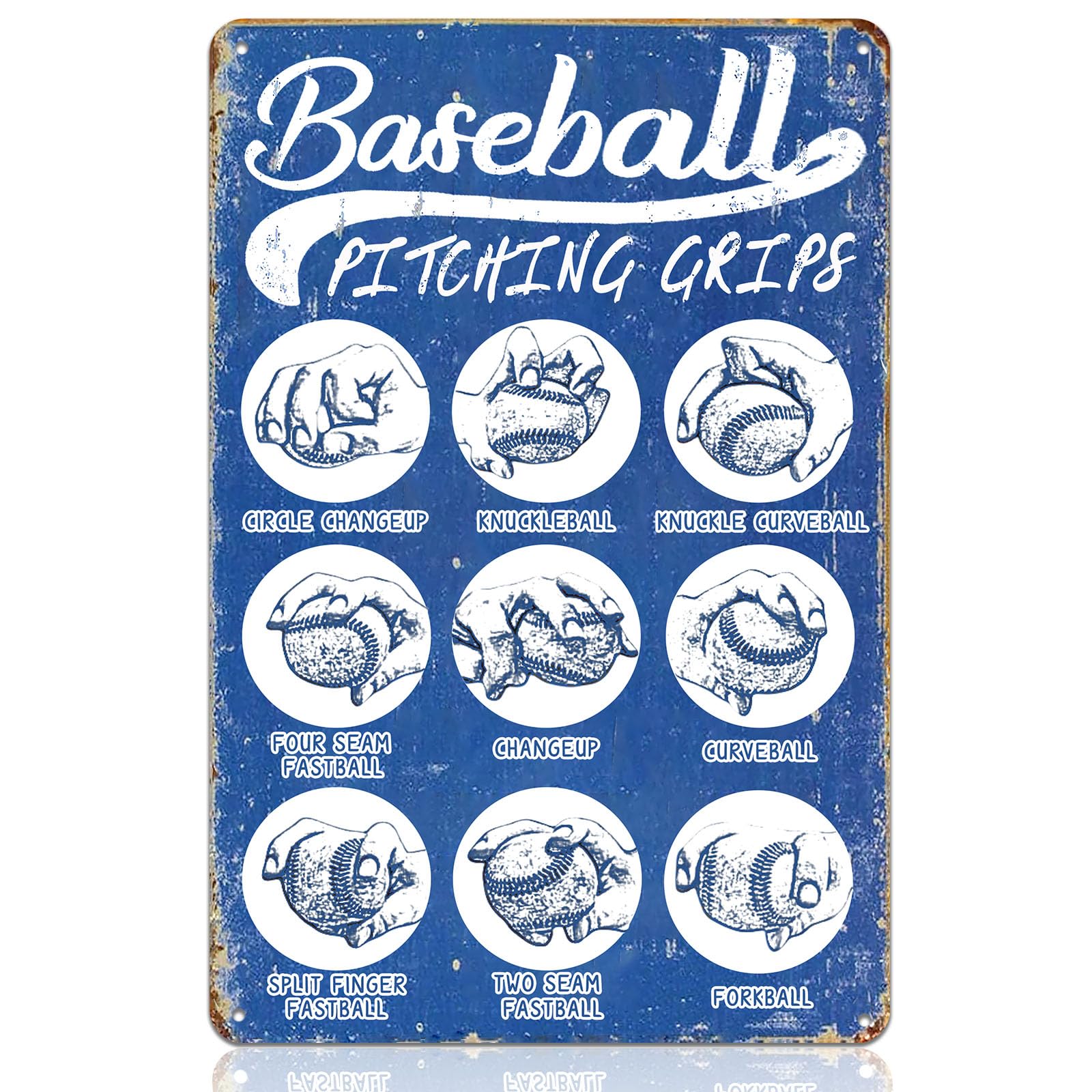 Amazon.com: Baseball Room Decor For Boys Baseball Pitching Grips Tin ...