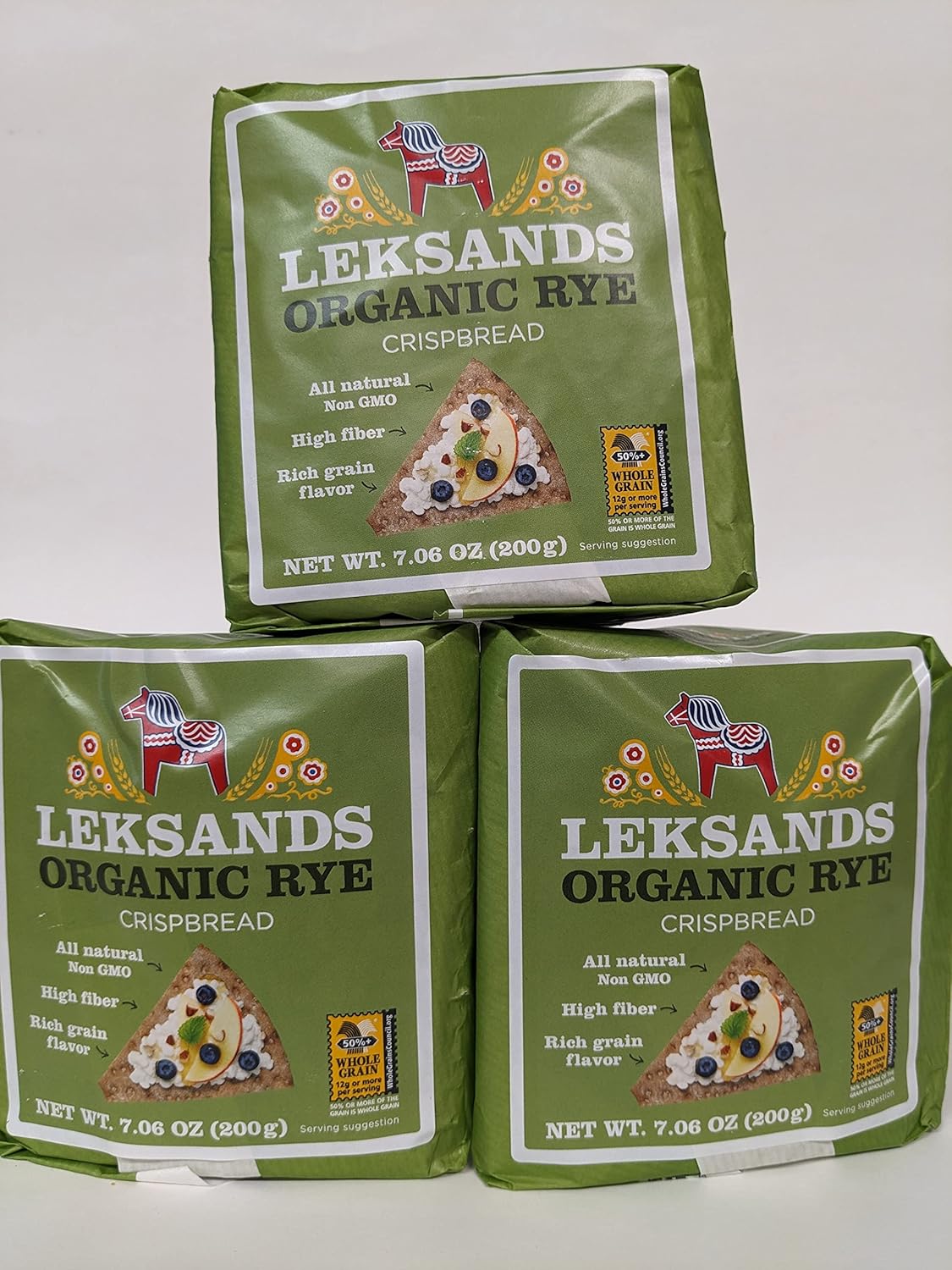 Amazon.com: Leksands Organic Rye Crispbread - 3 pack : Grocery ...