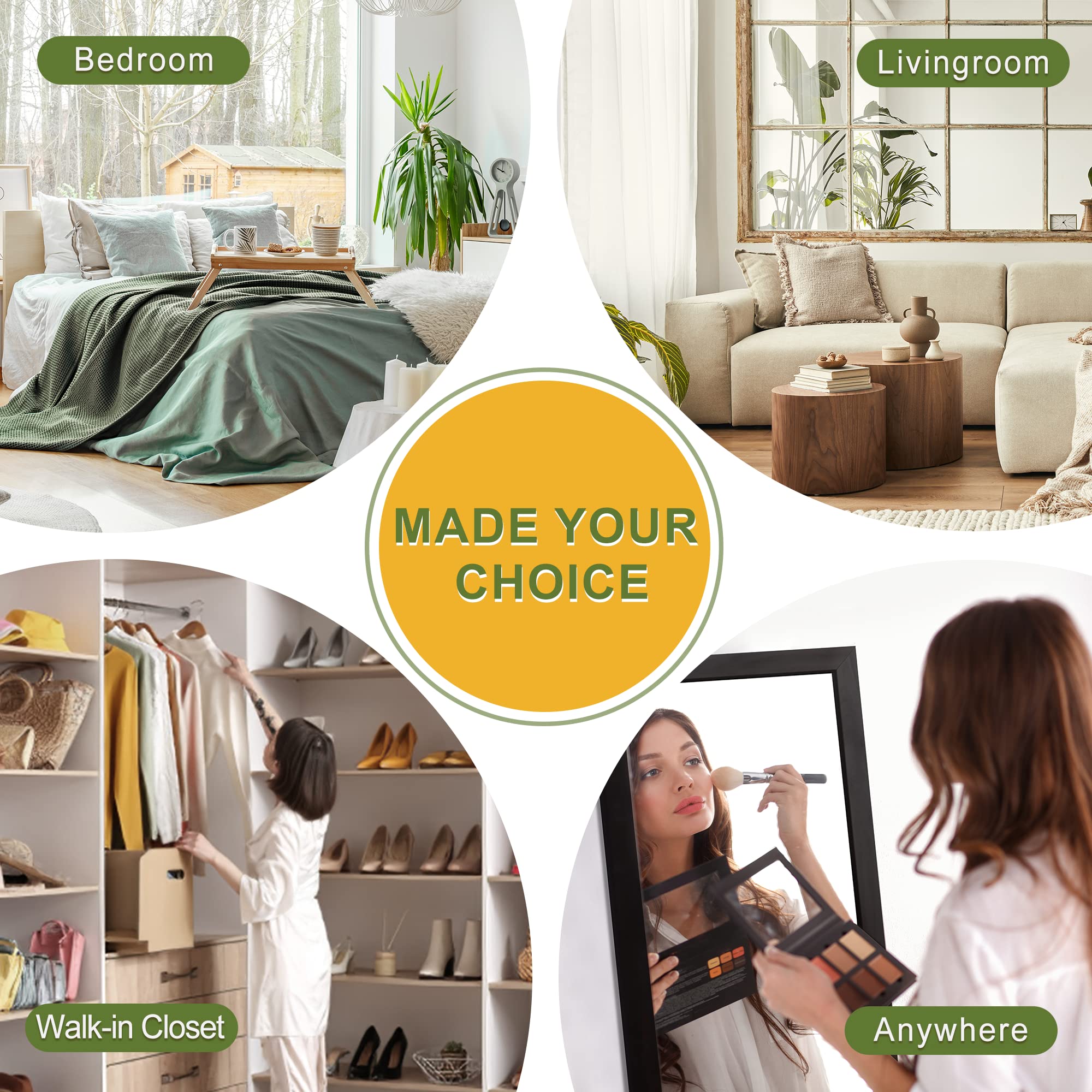 NicBex Full Length Mirror, 43x16 PS Lightweight Frame Mirror, Vanity ...