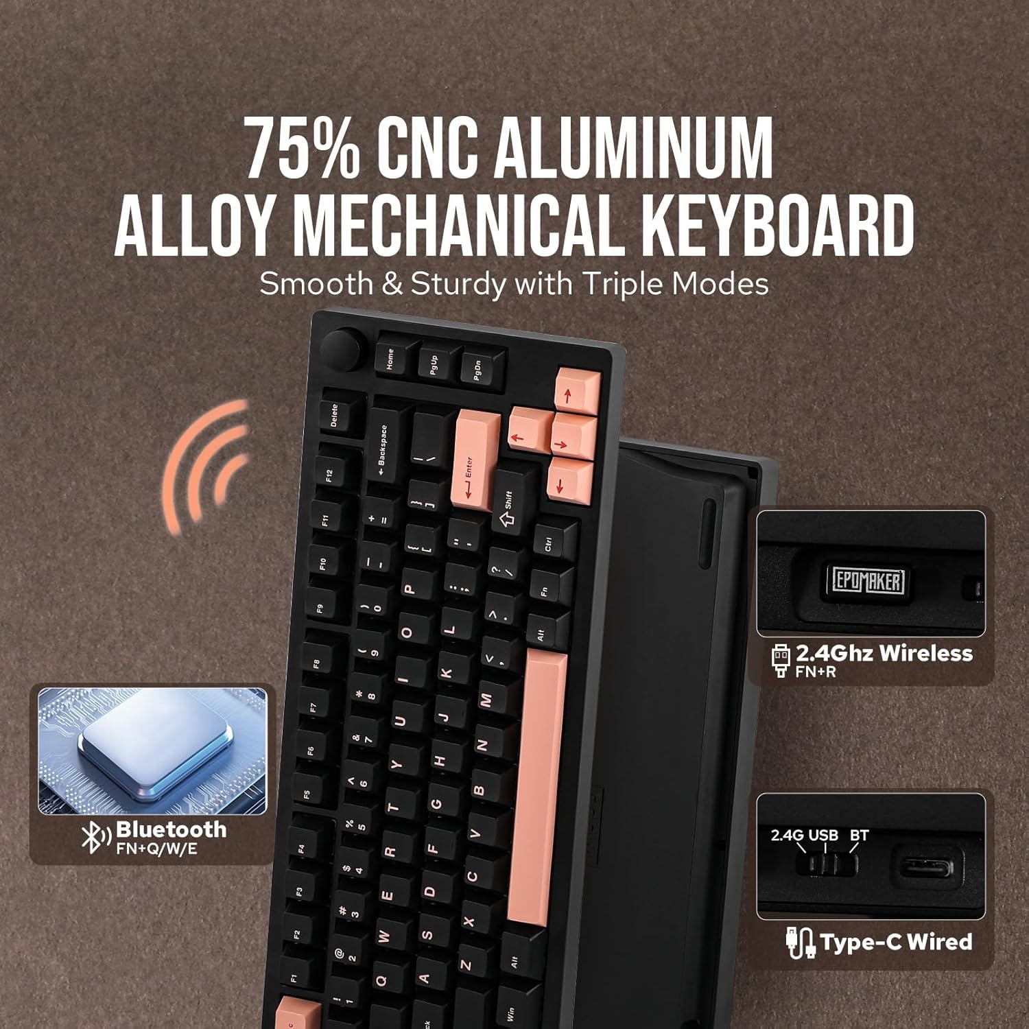 EPOMAKER P75 Wireless Aluminum Mechanical Keyboard, Bahrain | Ubuy