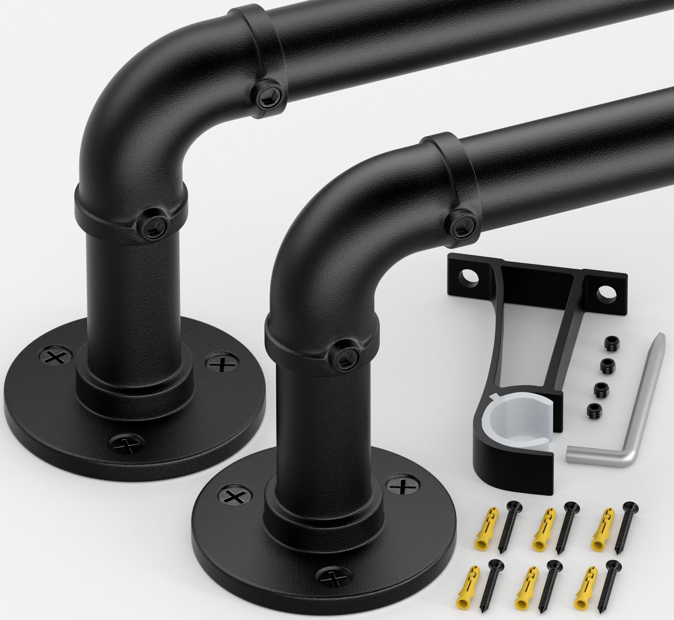 Amazon.com: Curtain Rods for Windows 66 to 120, Industrial Heavy Duty ...