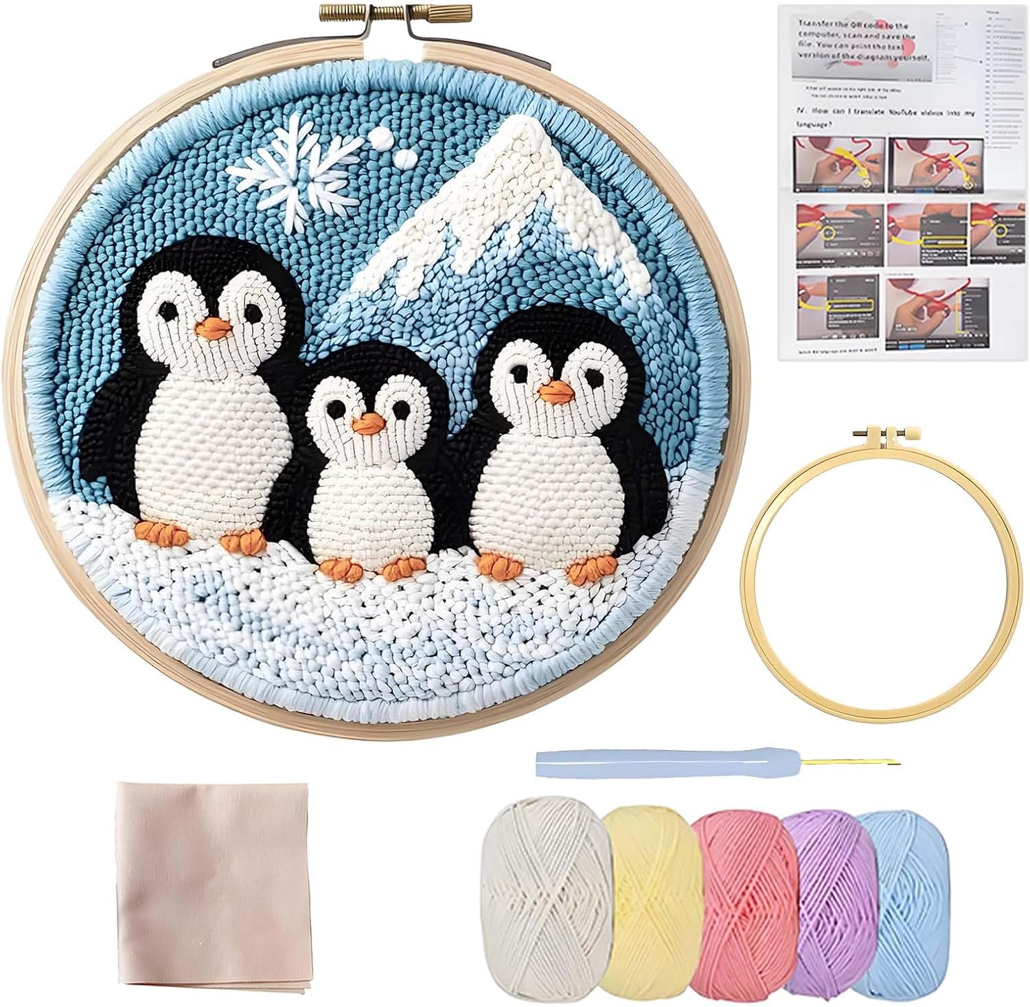 aieieii Penguin Punch Needle Kit for Beginners, Punch Needle Kits ...