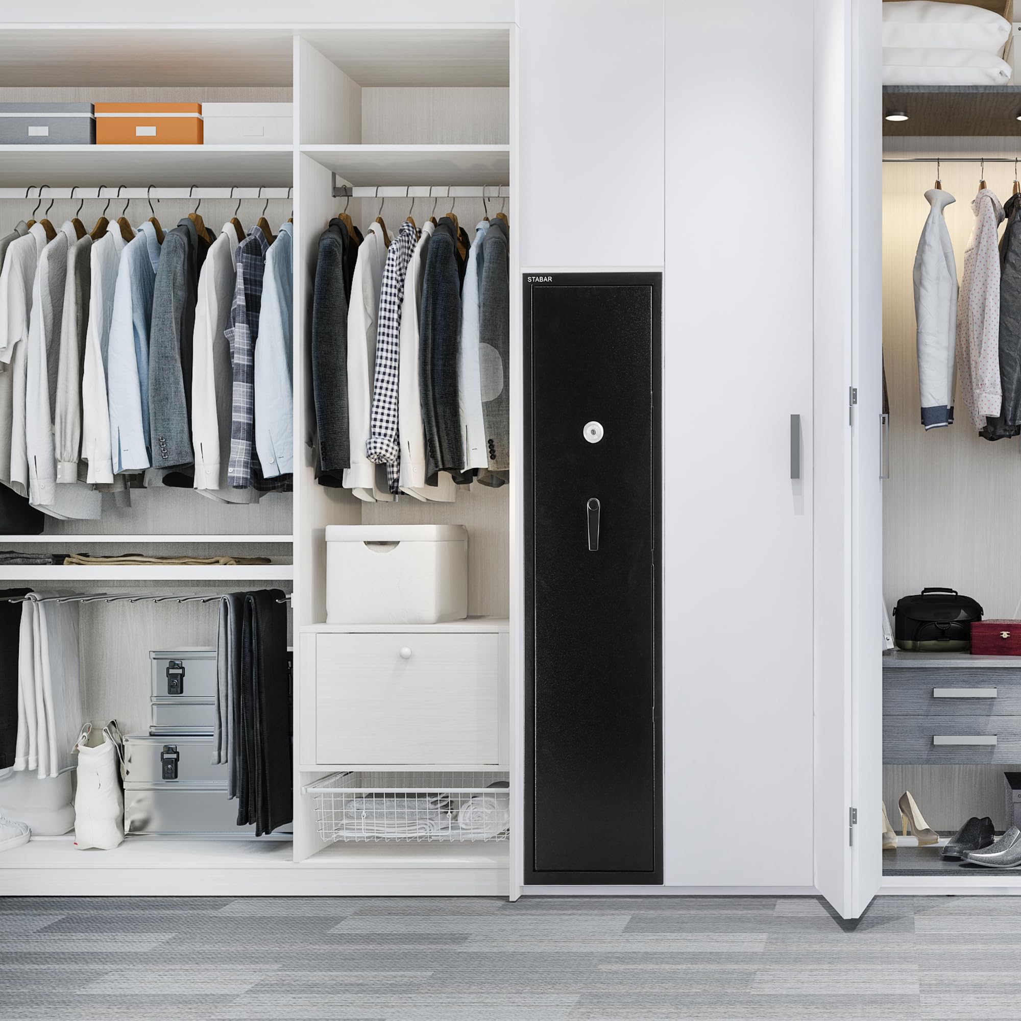 Snapklik.com : STABAR Rifle Safe For 5 Guns, Heavy-Duty Long Gun Safe