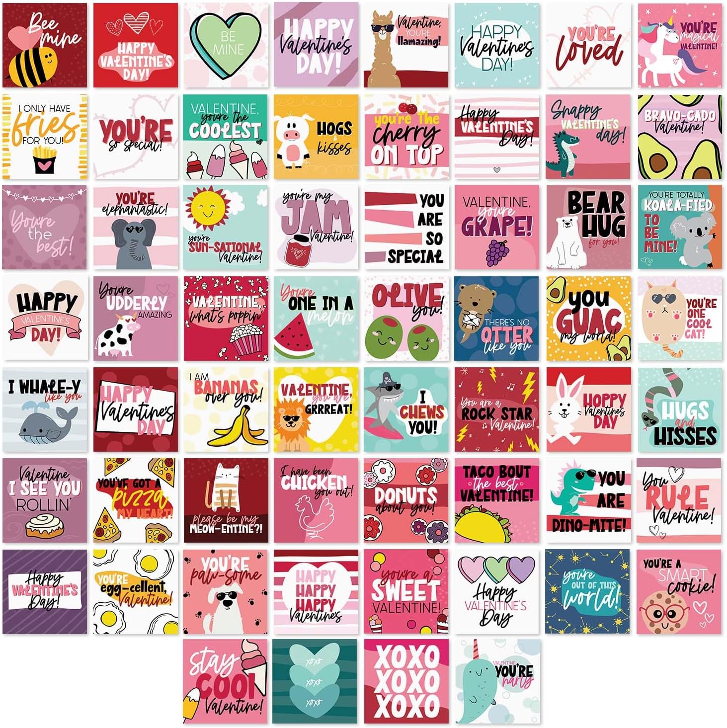 Amazon.com : Canopy Street Mini Valentine's Day Cards / 60 Cute Funny ...