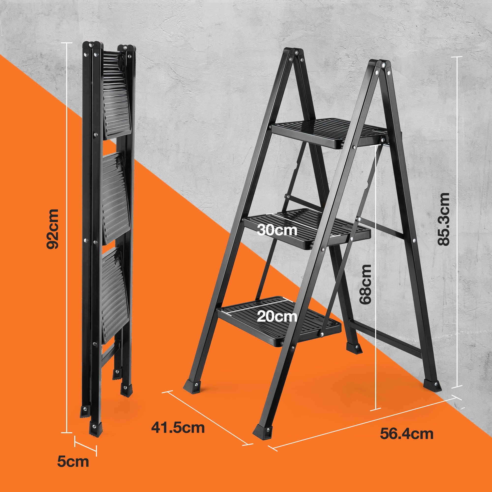 Wolf 3 Step Slimline Aluminium Step Ladder