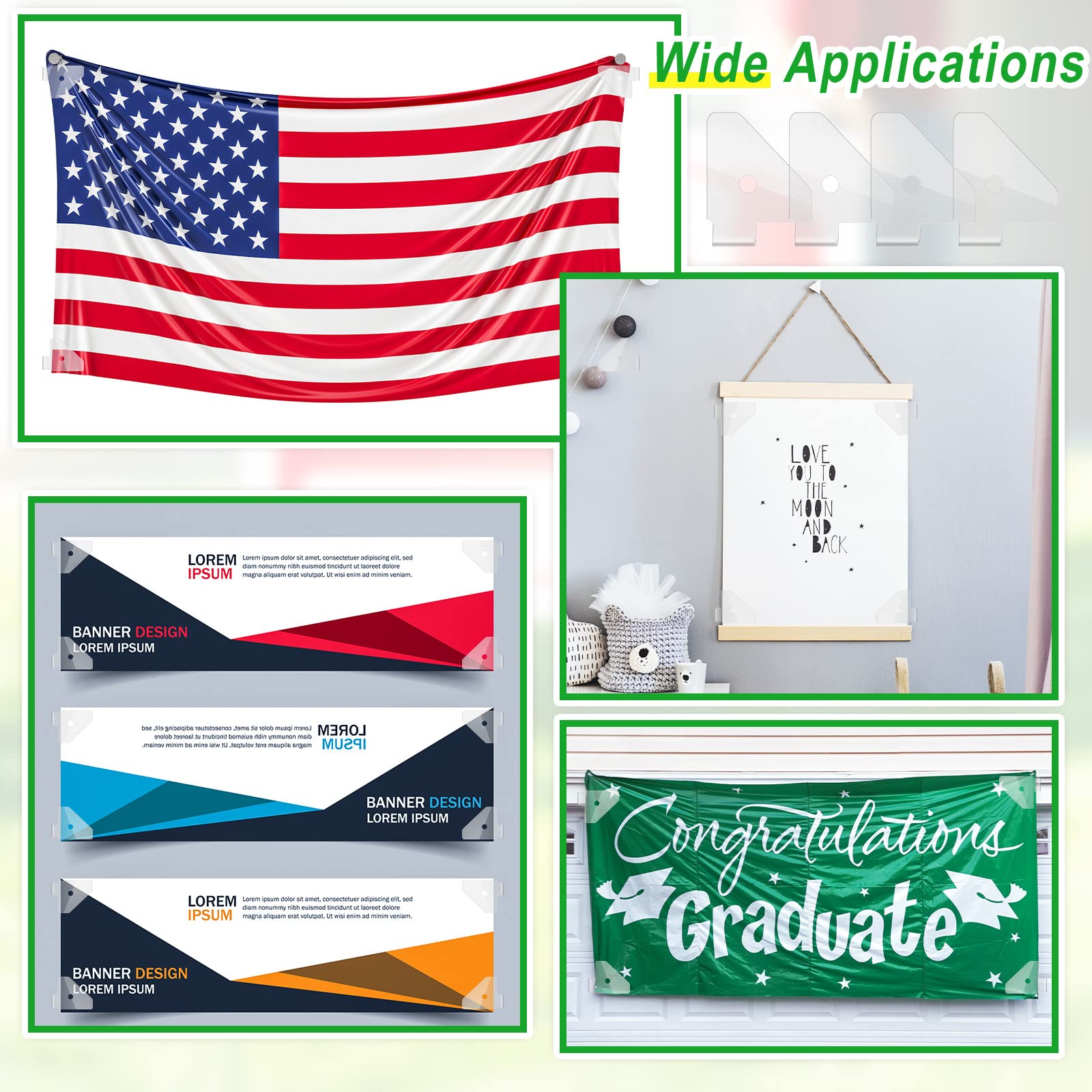 Snapklik.com : 24 Pcs Banner Grommet Tabs Banner Clips Hanging Heavy ...