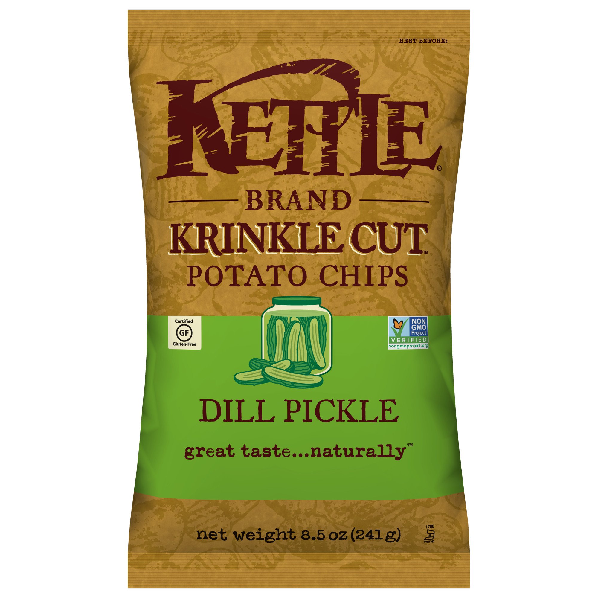 Snapklik.com : Kettle Brand Potato Chips, Krinkle Cut Dill Pickle, 8.5 ...