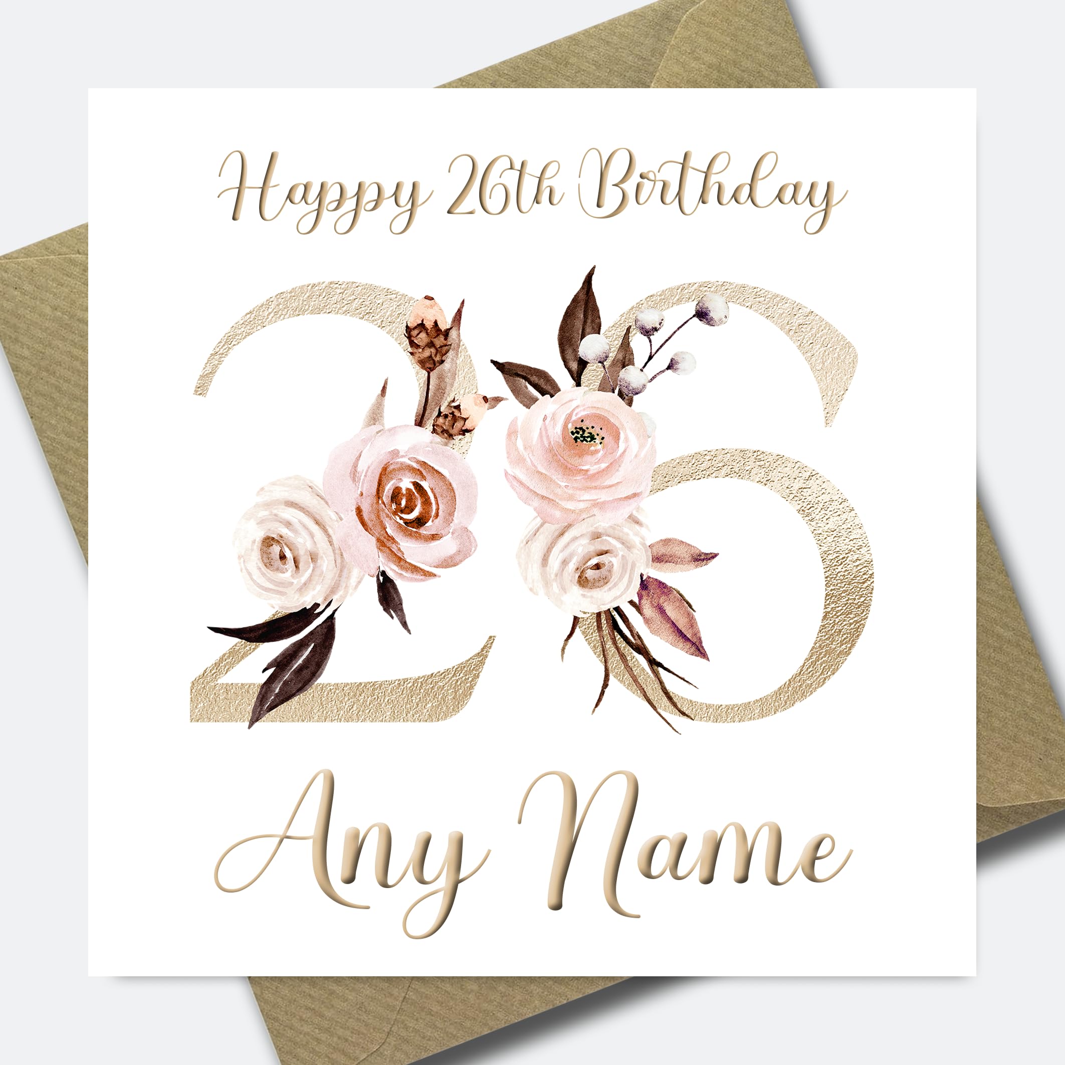 Personalised 26th Birthday Card - Twenty-six Birthday card for women ...