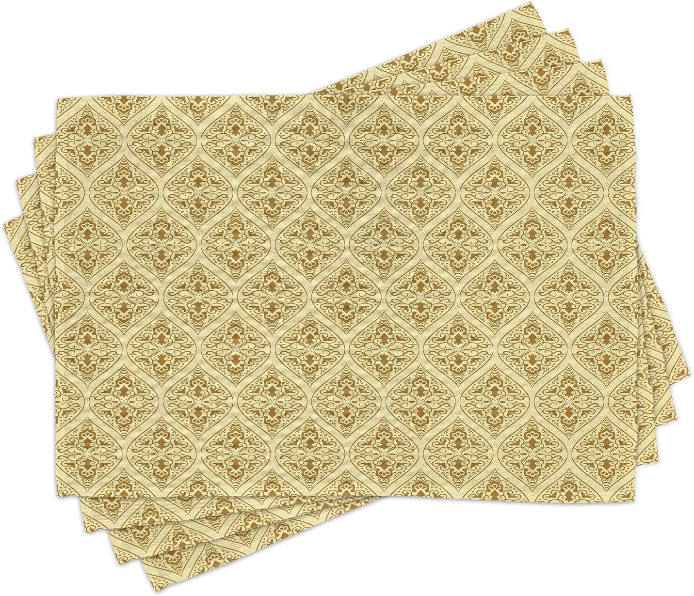 Amazon.com: Ambesonne Damask Place Mats Set of 4, Victorian Vintage ...
