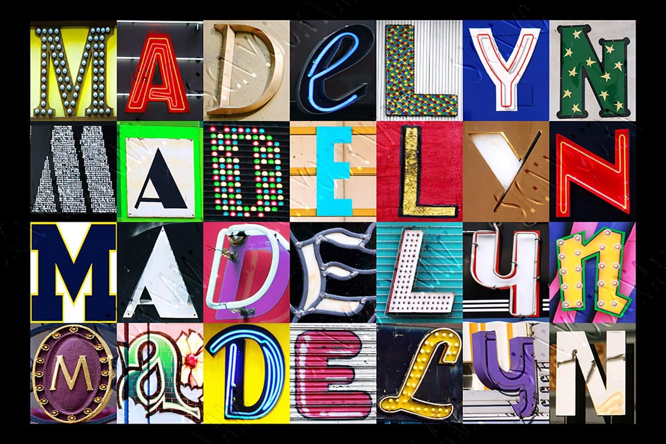 Amazon.com: MADELYN Personalized Name Poster Using Sign Letters (Large ...