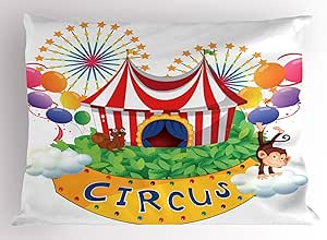 Amazon.com: Ambesonne Circus Pillow Sham, Carnival with a Circus ...