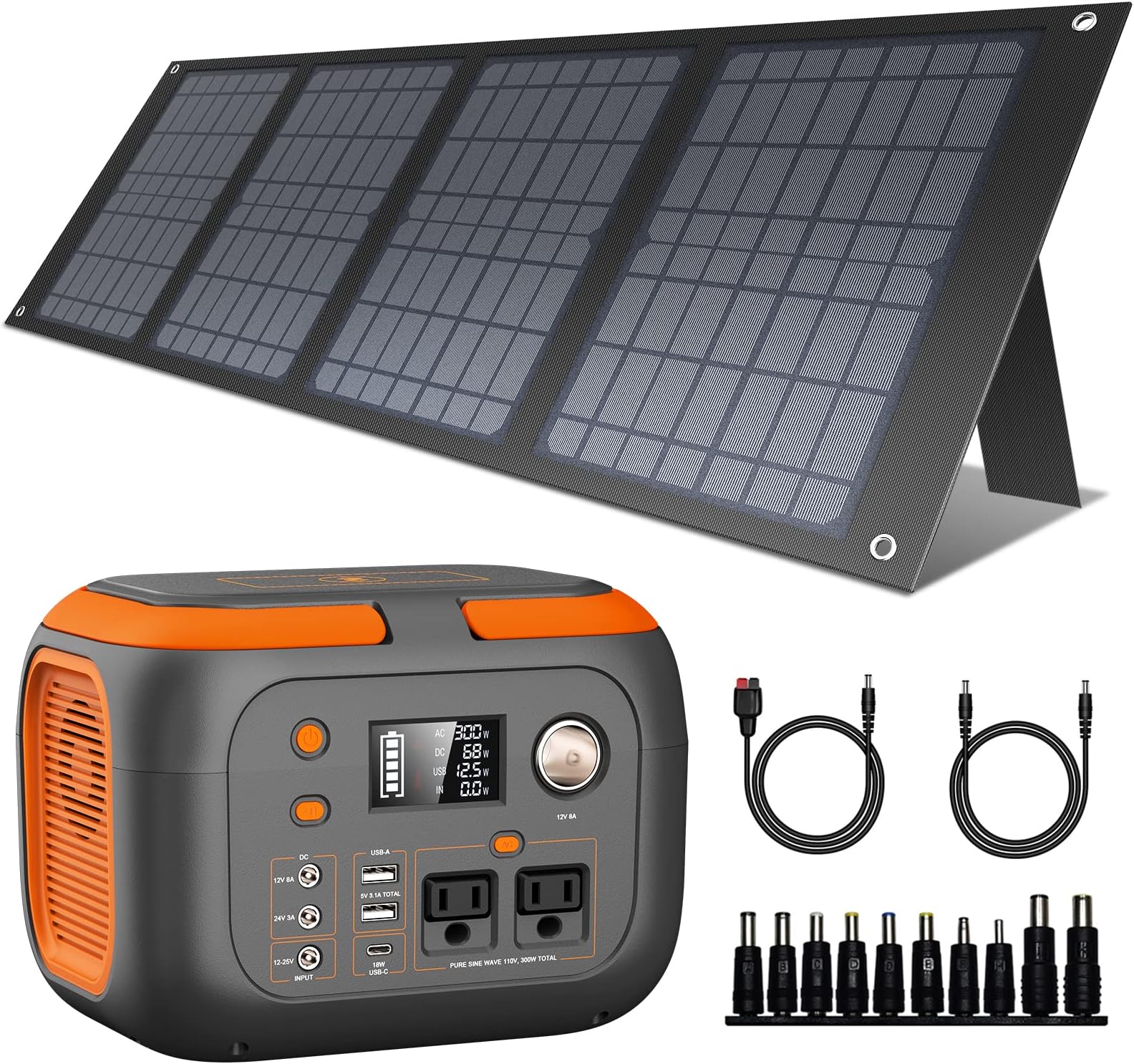 Amazon.com: Estación de energía portátil de 300 W, 260 Wh, generadores solares para exteriores ...