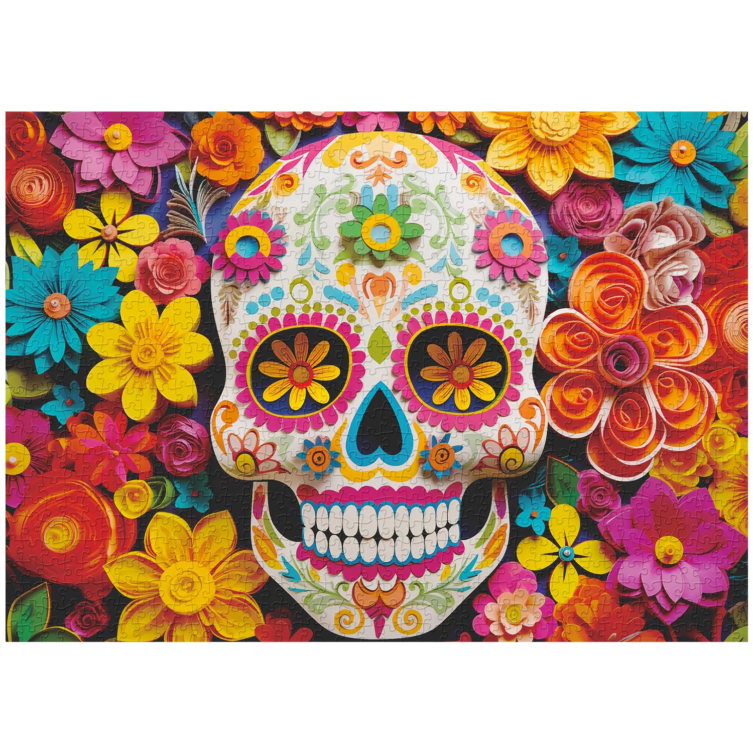 Amazon.com: Day of The Dead Sugar Skull Puzzles for Adults 1000 Pieces ...