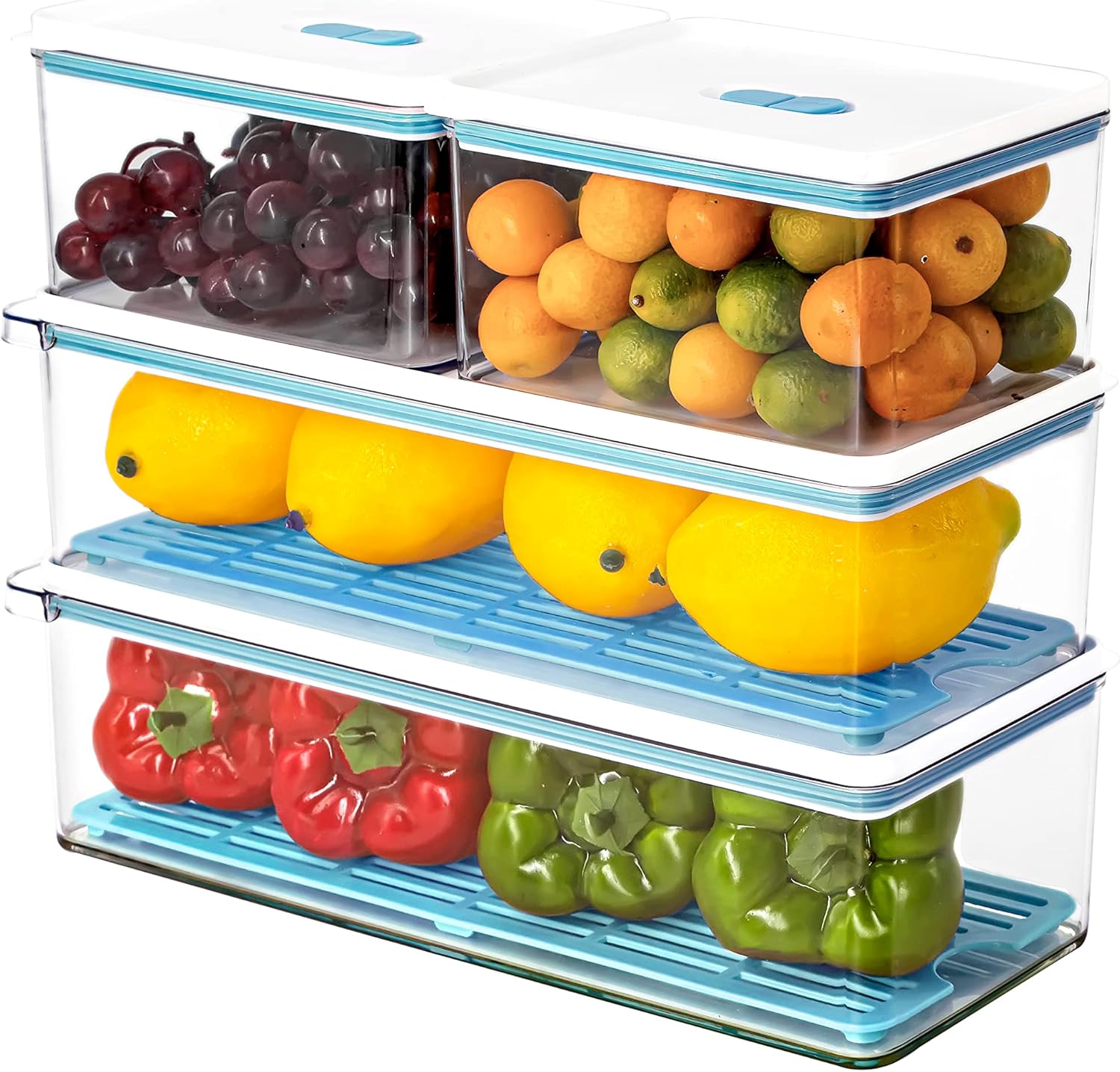 Amazon.com: MineSign 4 Pack Plastic Stackable Food Storage Containers ...