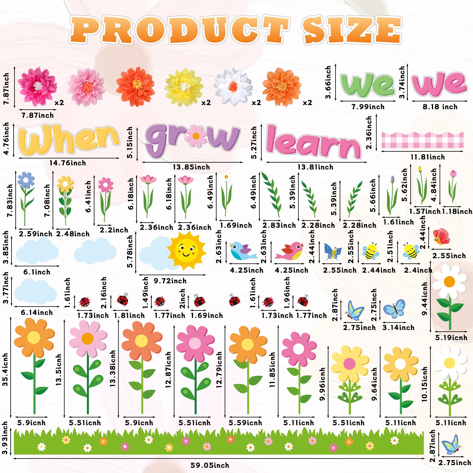 Snapklik.com : ZOIIWA Spring Bulletin Board Decorations When We Learn ...