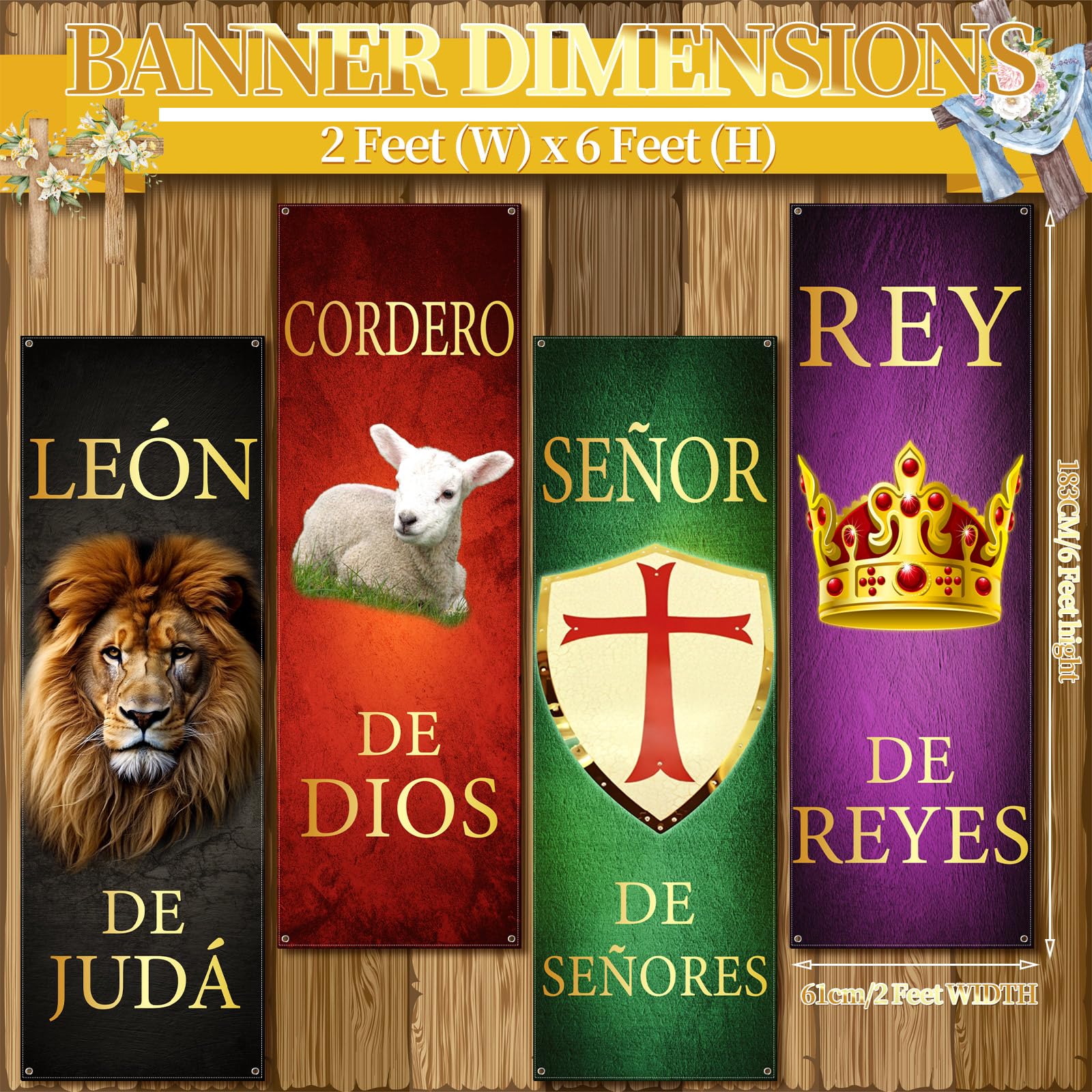 Snapklik.com : Hosuly 4 Pcs Spanish Church Banner Spanish Sanctuary ...