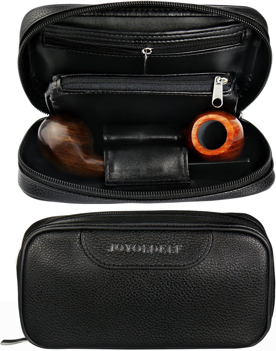 Amazon.com: Joyoldelf Leather Tobacco Pipe Pouch, Luxury Pipe Bag with ...