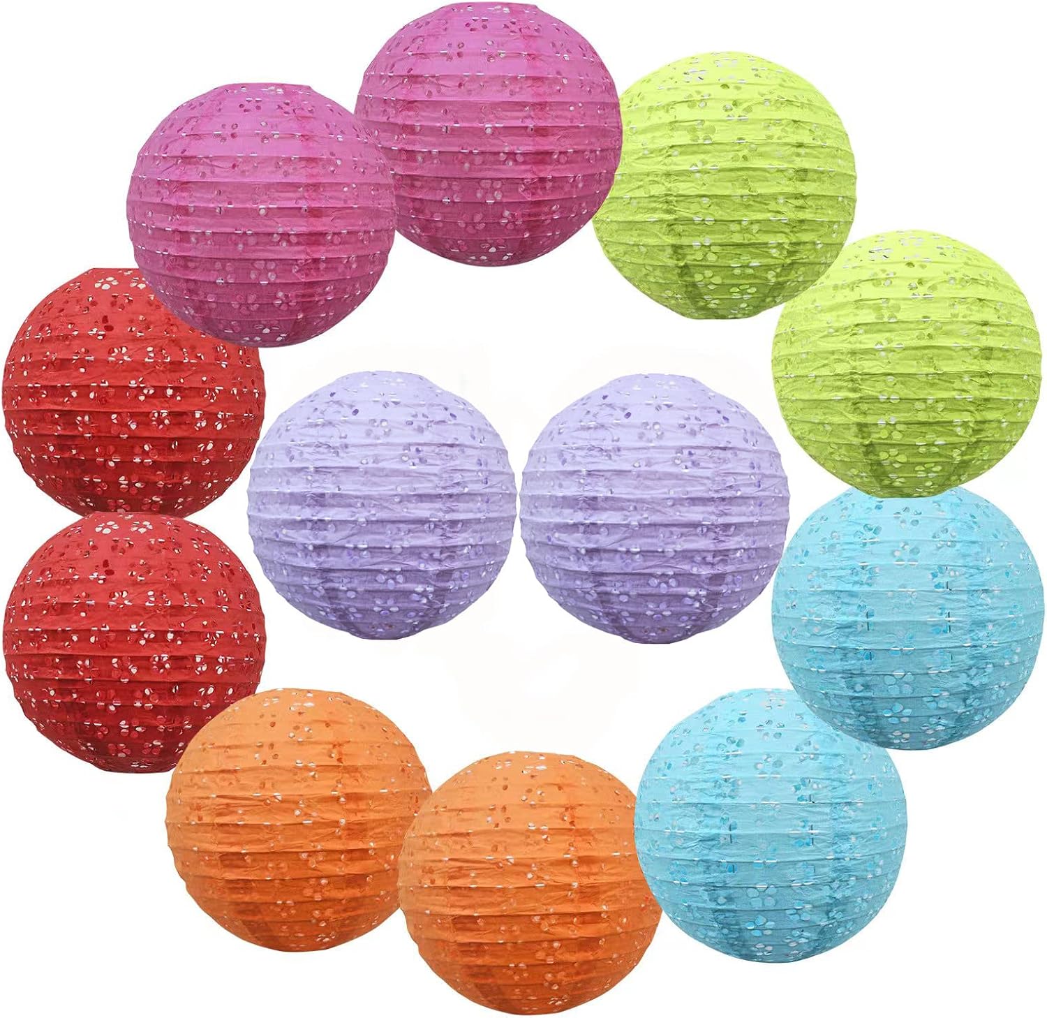 Paper Lantern, Paper Lanterns Decorative Round Chinese Lanterns Hollow ...