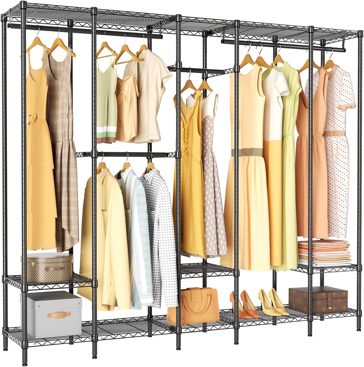 Amazon.com: Extra Large Garment Rack Heavy Duty Metal Clothes Rack for ...