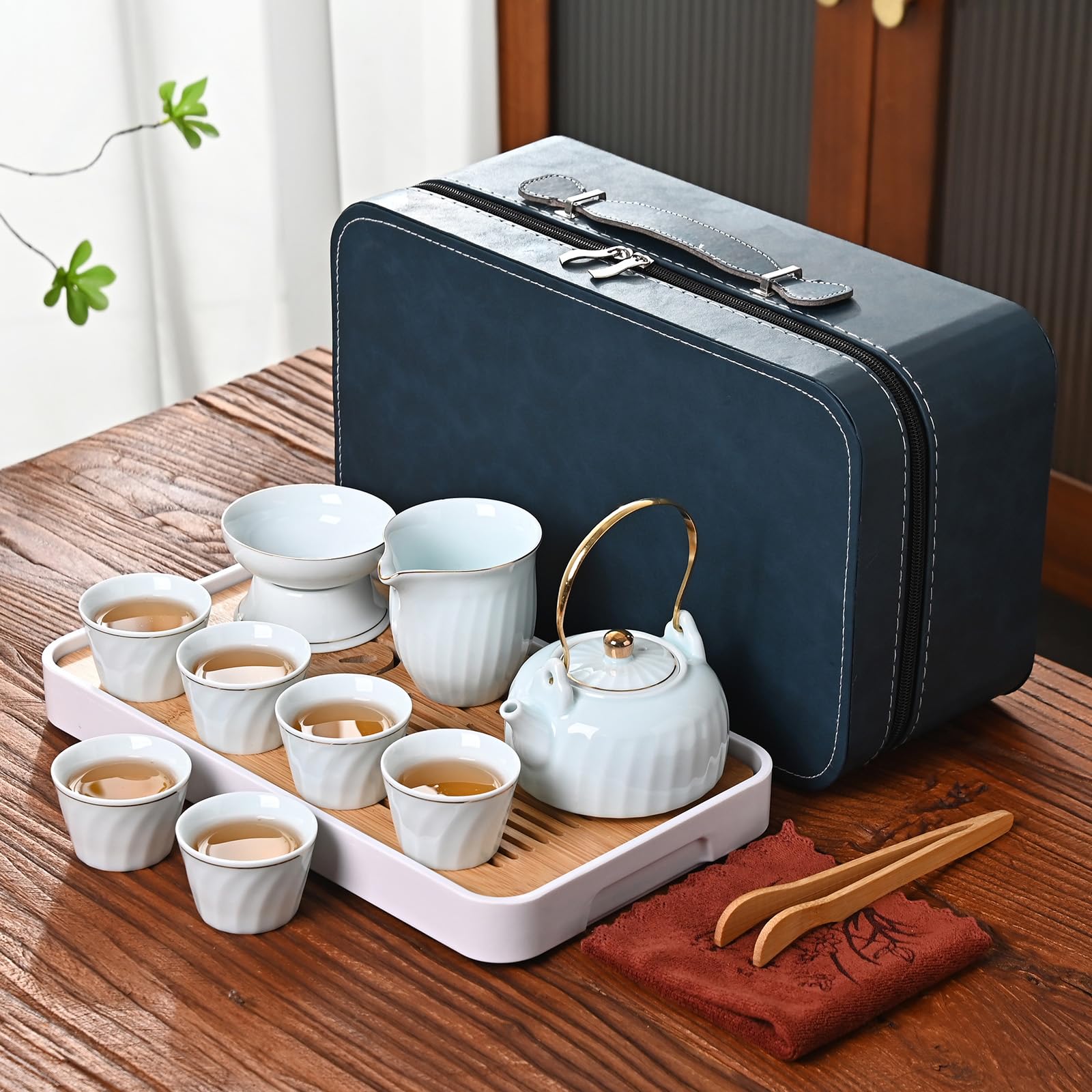 Amazon.com | Chinese Tea Set, Kung Fu Tea Set, Gongfu tea set,Porcelain ...