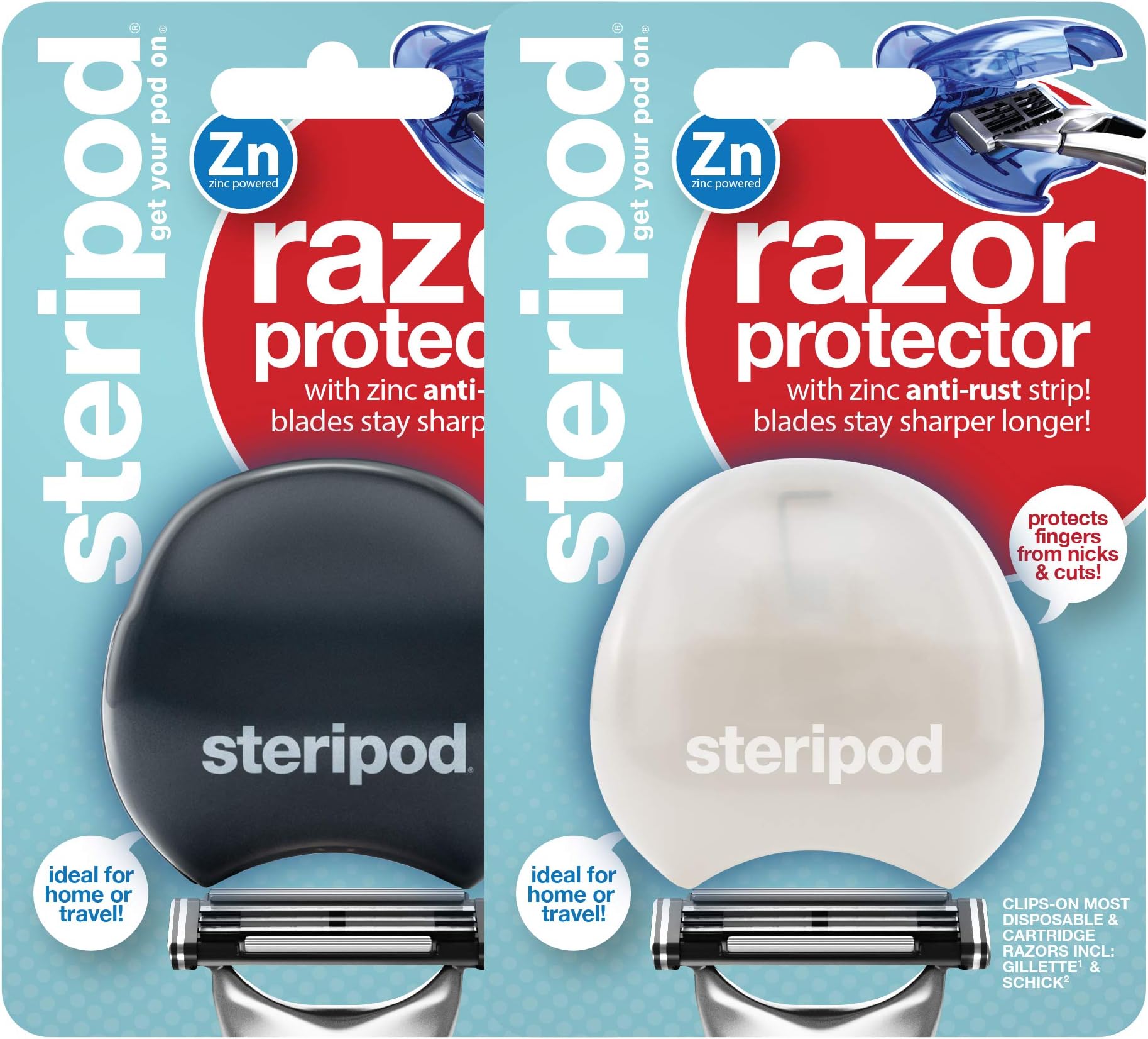 Amazon.com: Steripod Razorpod - Clip-On Razor Protector 2-Pack (Black ...