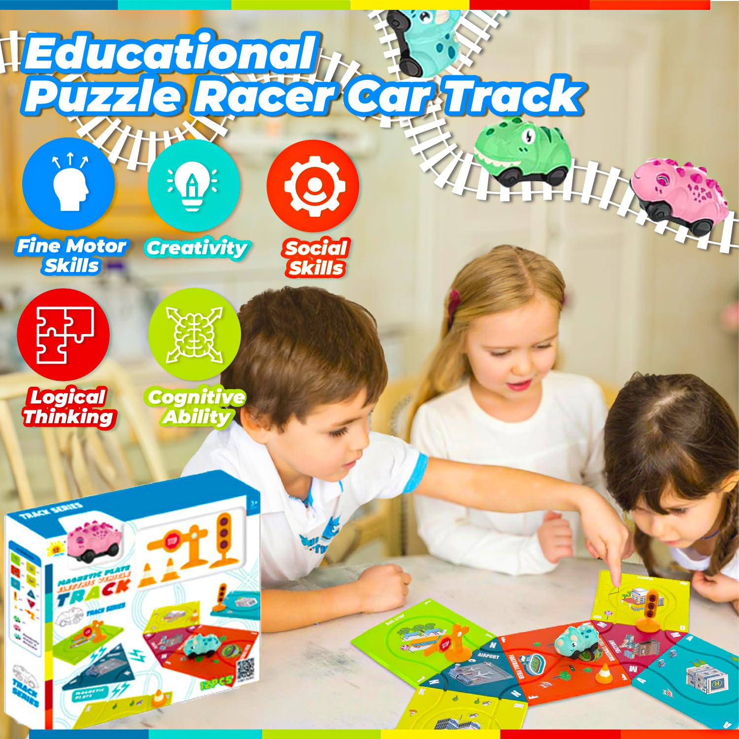 Snapklik.com : Marlo & Buzz Puzzle Racer Kids Car Track Play Set ...