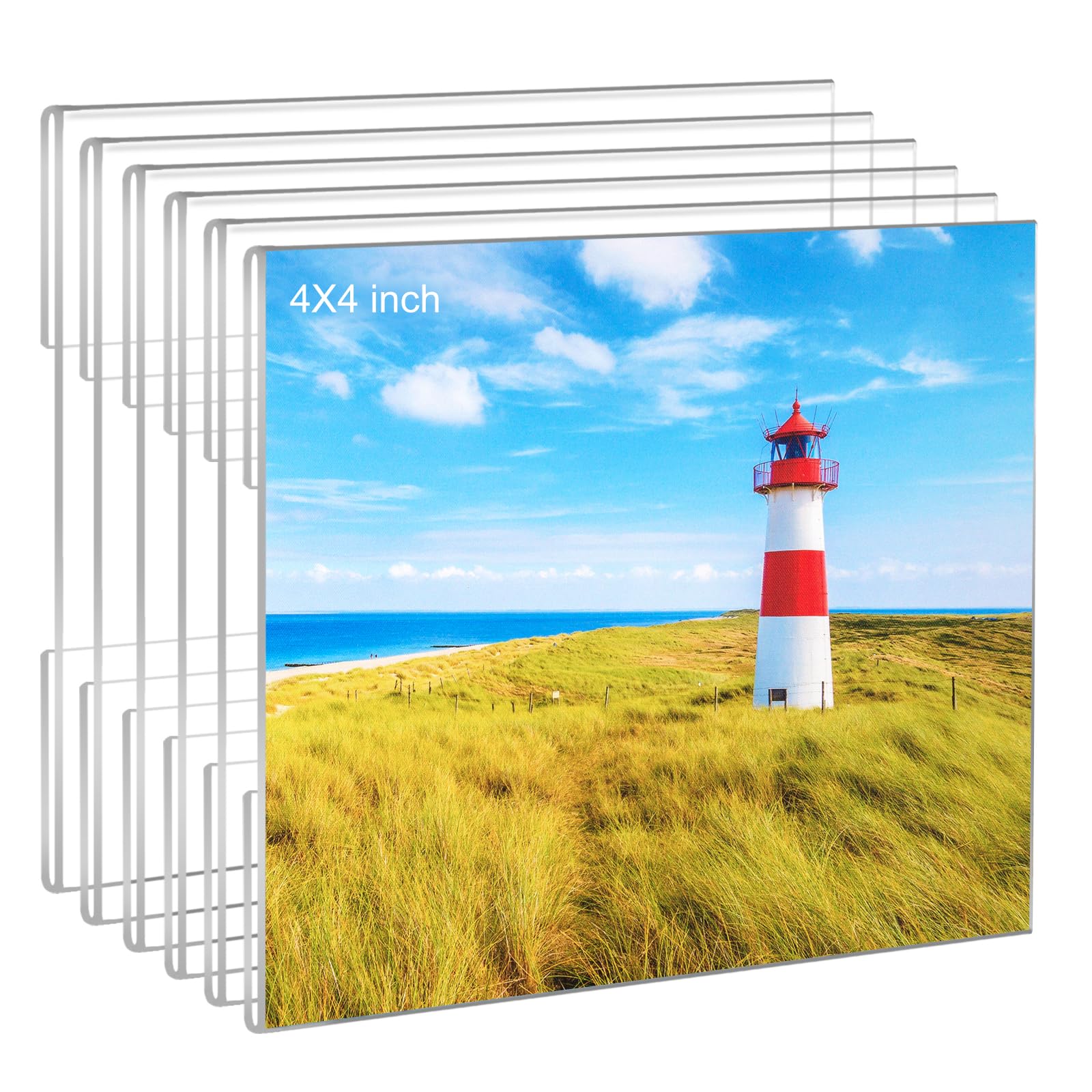 Amazon.com - Ludery 4x4 Acrylic Picture Frames,Set of 6 Clear Photo ...