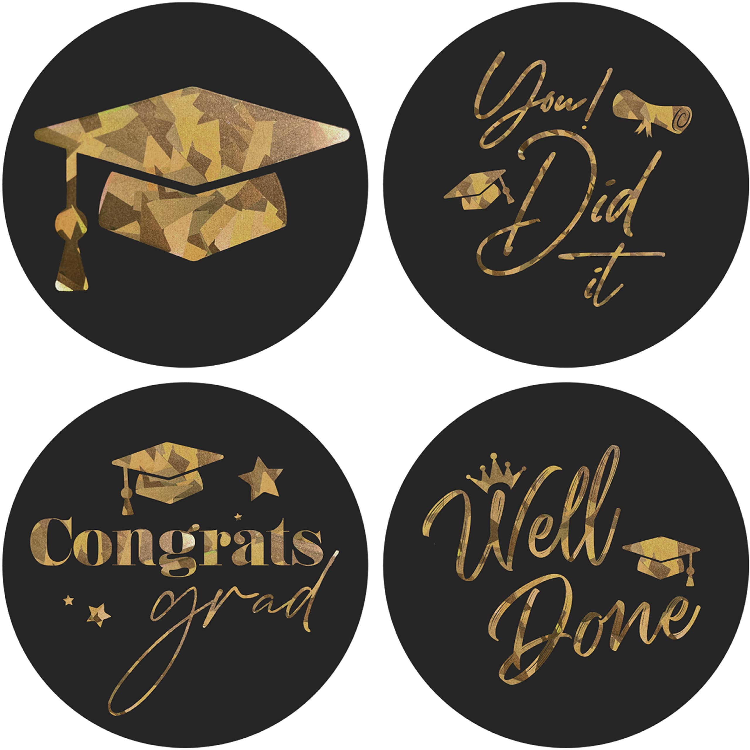Amazon.com : easykart labels 2" Round 300 Pack Metallic Graduation ...