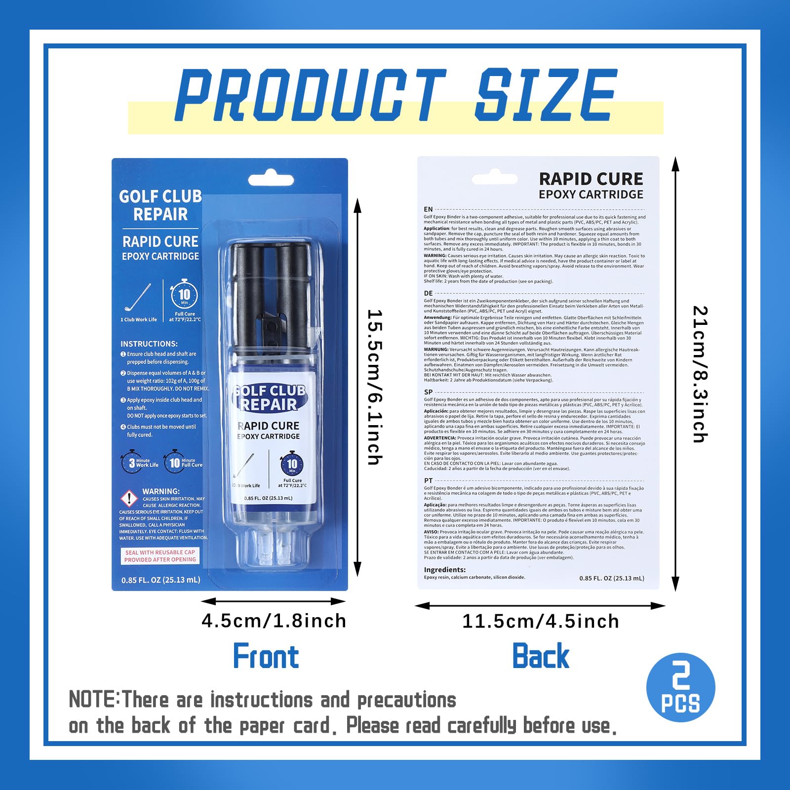 Snapklik.com : 4 Packs Rapid Cure Golf Epoxy Set 10 Min Golf Club ...