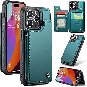 Amazon.com: Bemal for iPhone 15 Pro Wallet Case with Card Holder, RFID Blocking, Shockproof ...