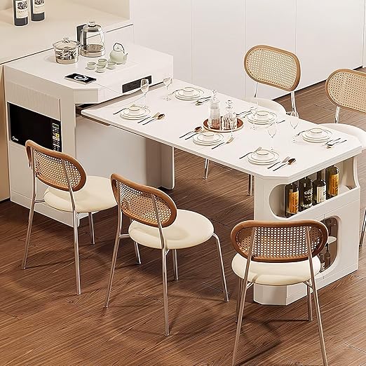 Amazon.com: High QLO Kitchen Island - Kitchen Island with Extendable ...