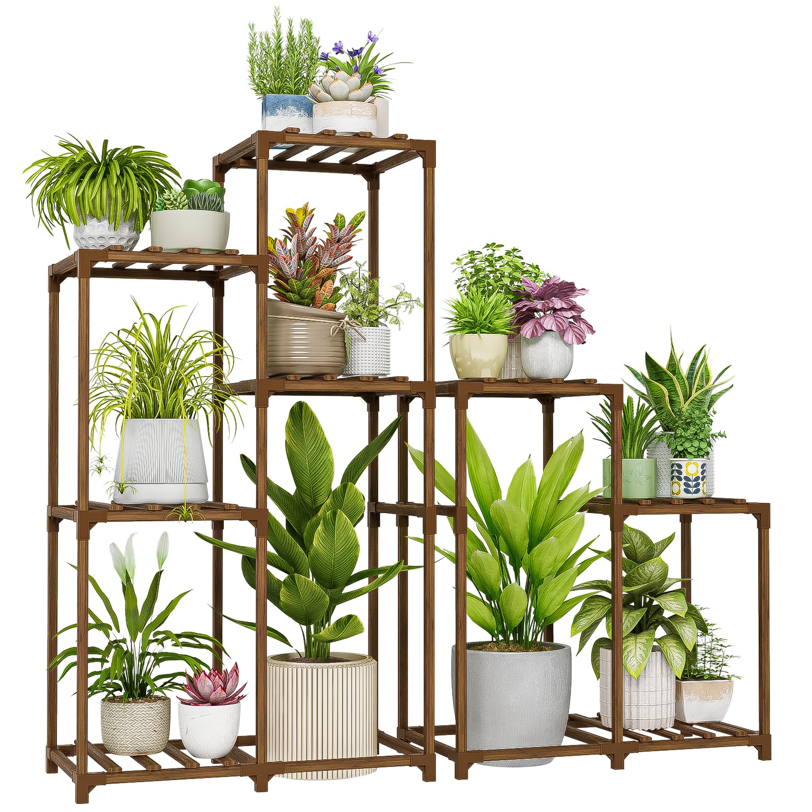 Bamworld Indoor Plant Stands Outdoor Combo Plant Shelves for Multiple ...