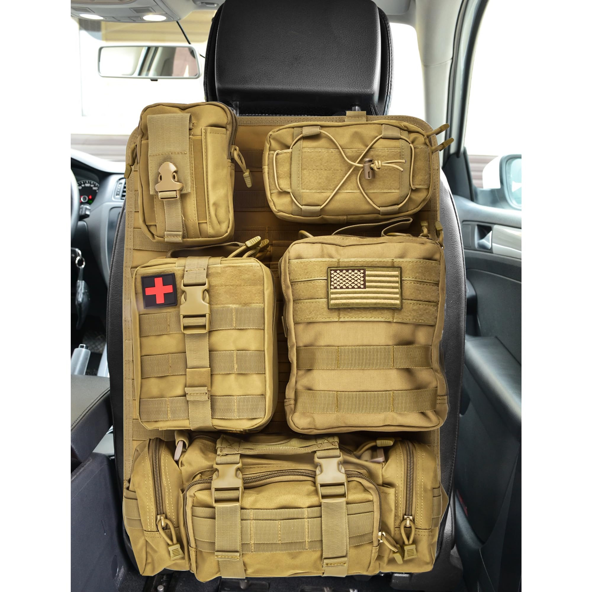 Amazon.com: MOTOTIPS Tactical Seat Back Organizer, Molle Seat Back ...