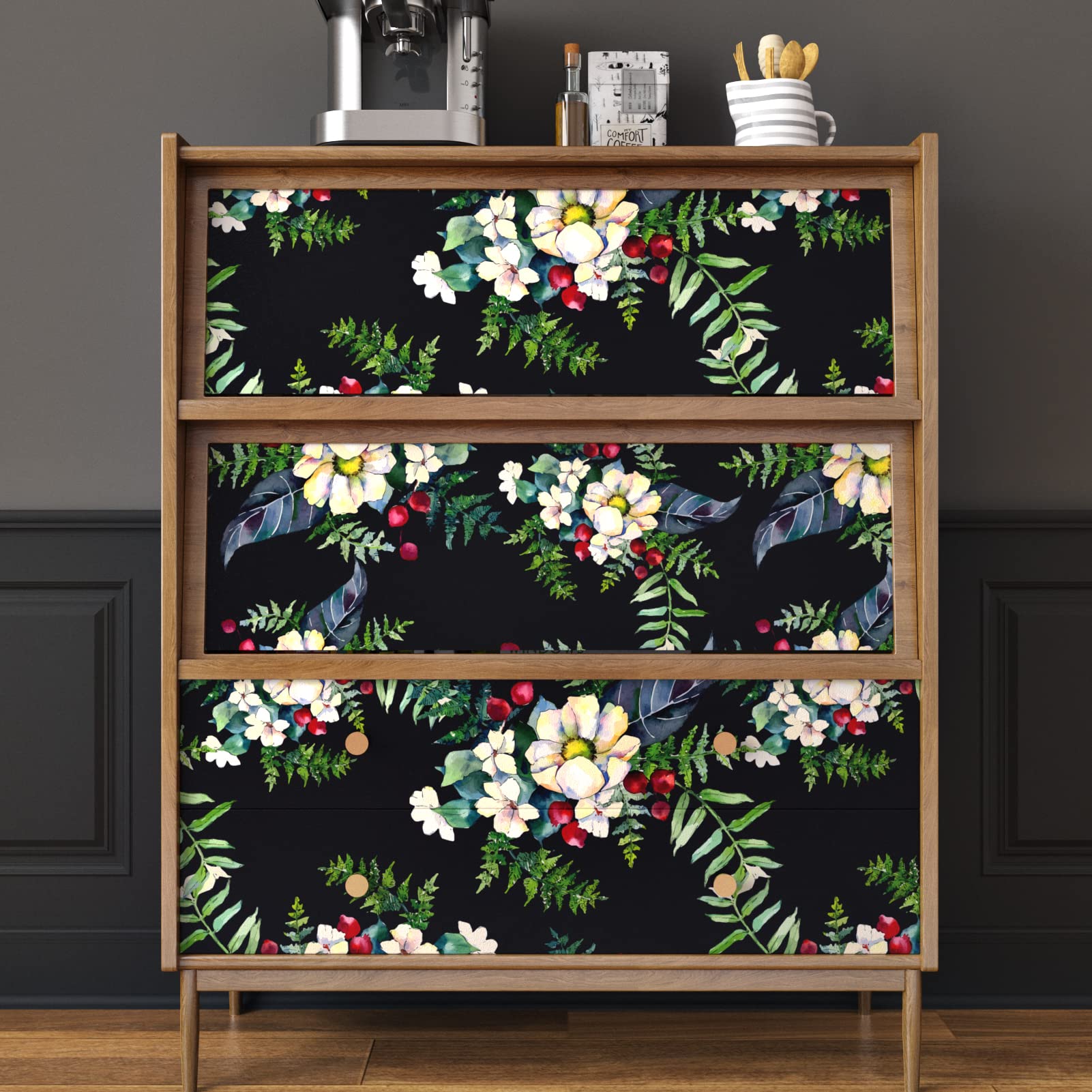 HotDecor Pink Floral Wallpaper for Bedroom Sticky Back Plastic ...