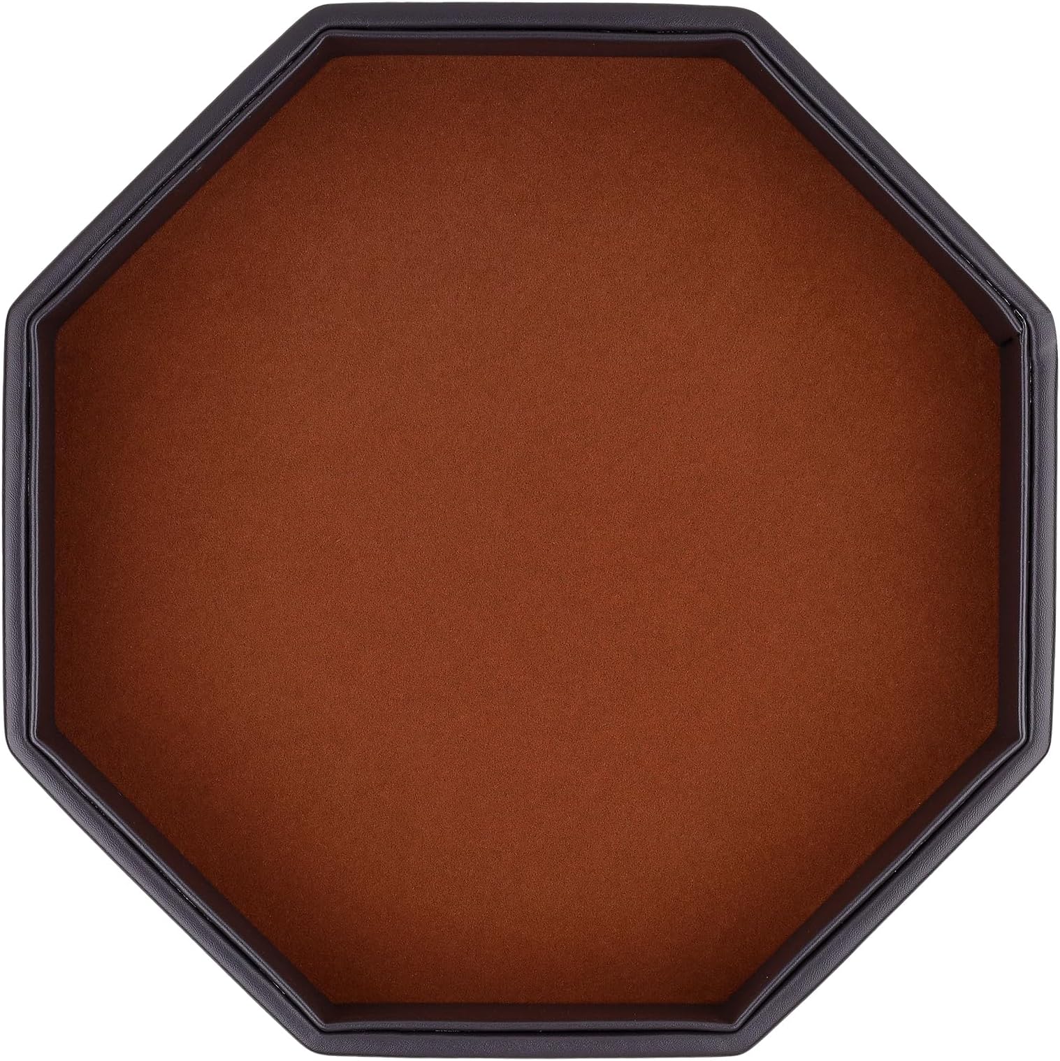 TOPTAN Dice RollingTray, Felt Lined PU Leather Octagon Dice Tray for ...