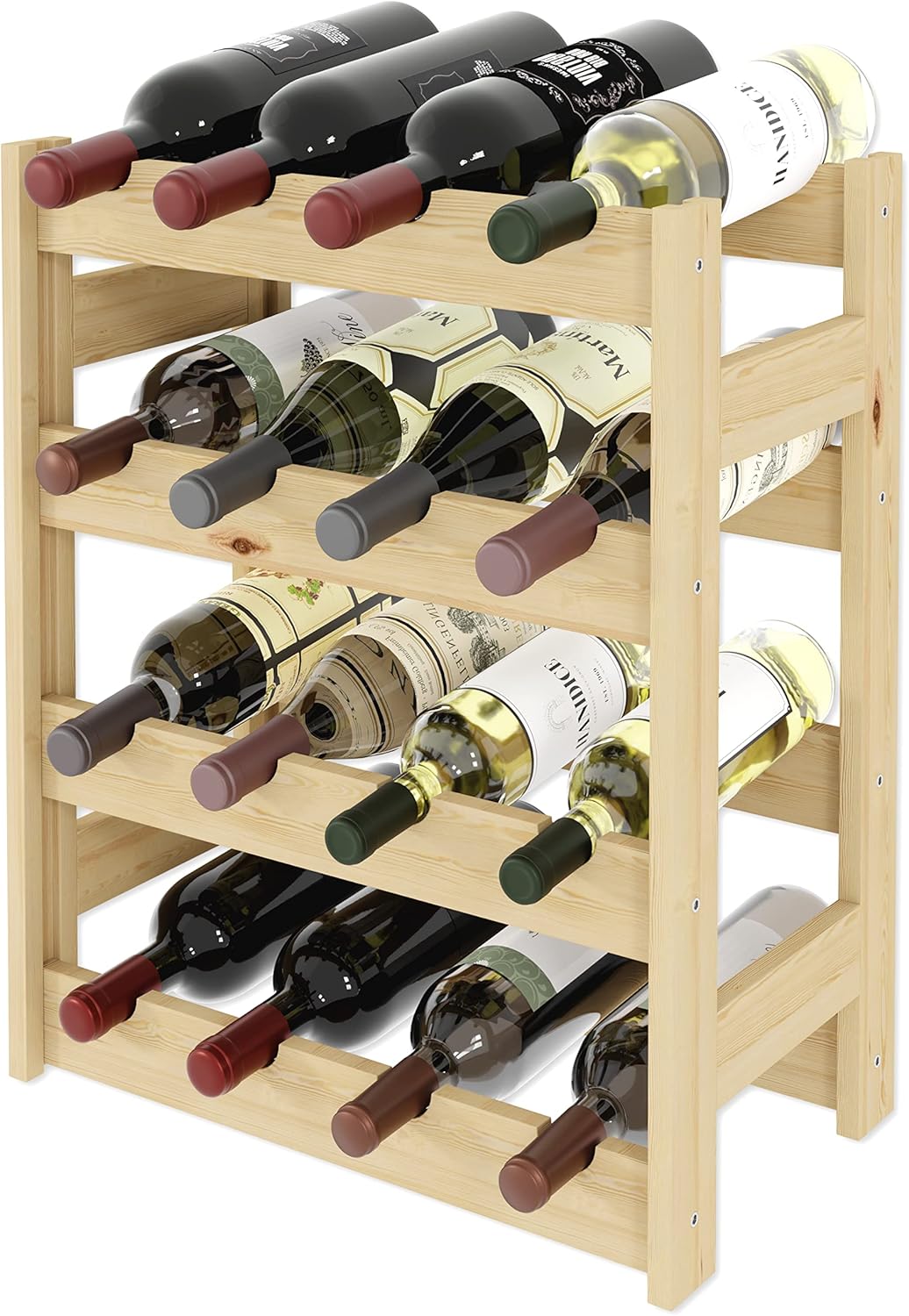 Lenmar Casier à Vin Range Bouteilles Horizontal, Serie RW-1, Étagère à Vin en Bois Naturel ...